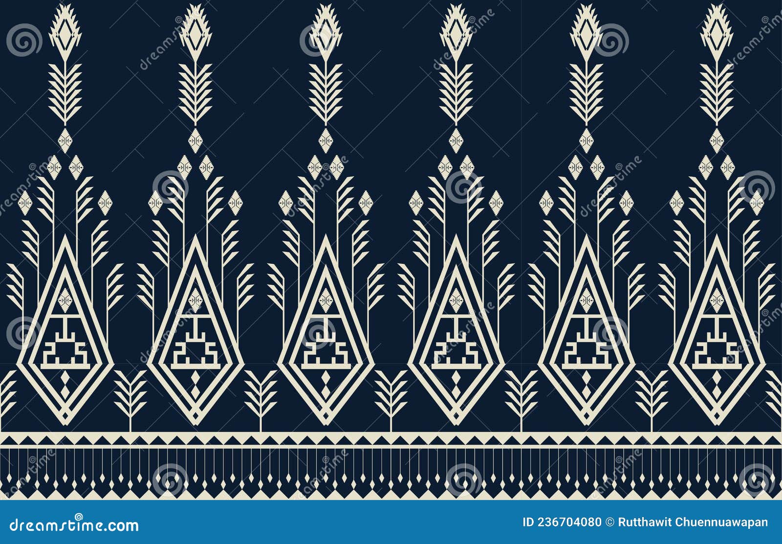 Geometric Vector Blue and White Ethnic Pattern Design Tribal Background ...