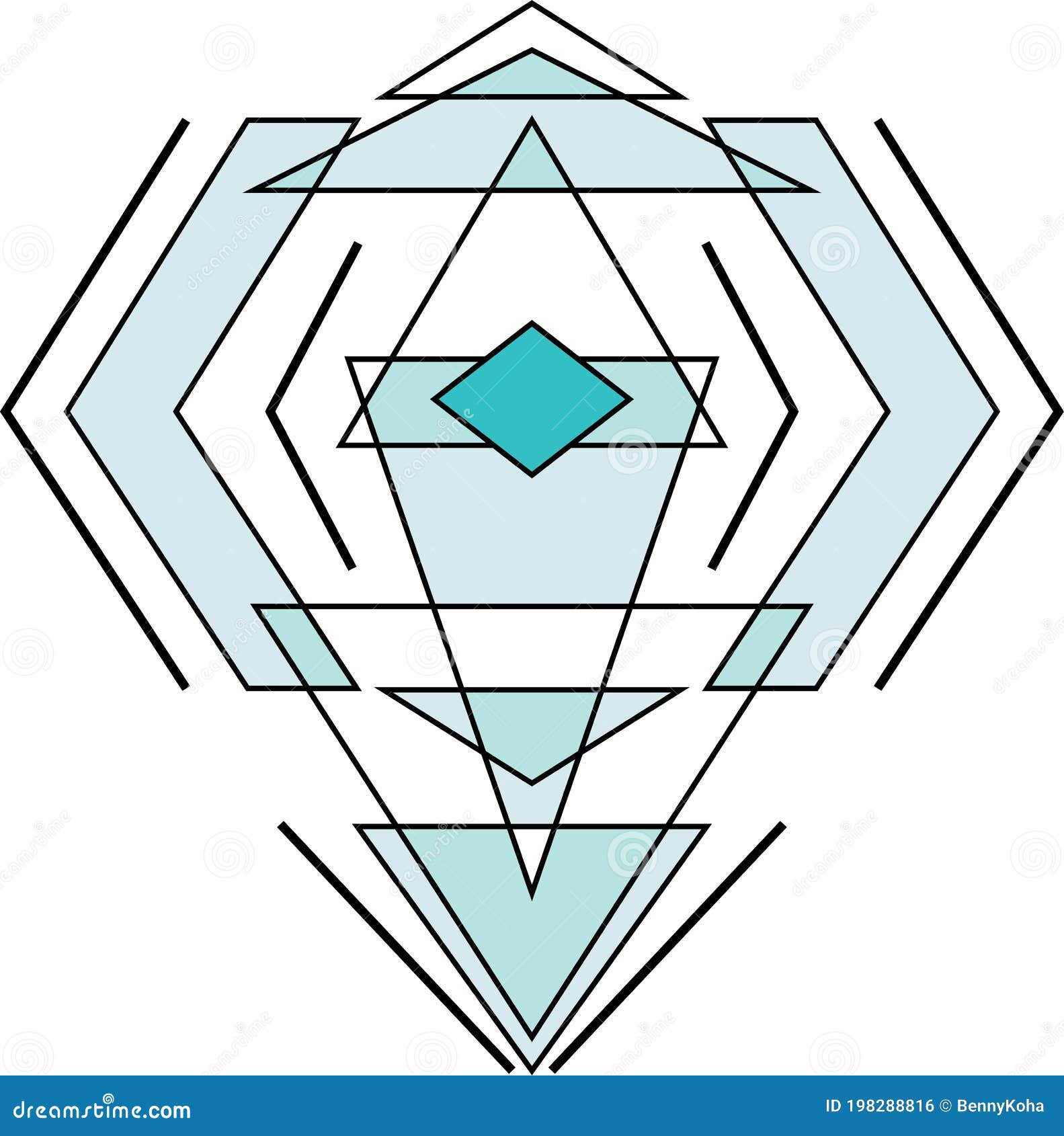 Geometric Vector Drawing of a Stylized Diamond Stock Photo - Image of ...