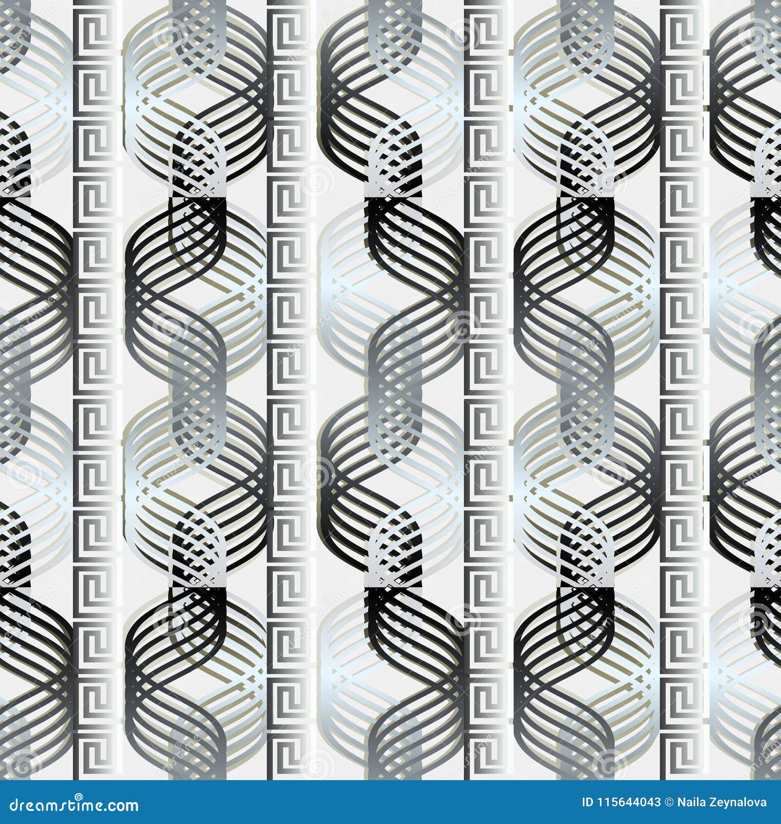 Geometric Vector Greek Seamless Pattern. Modern Black and White Stock ...