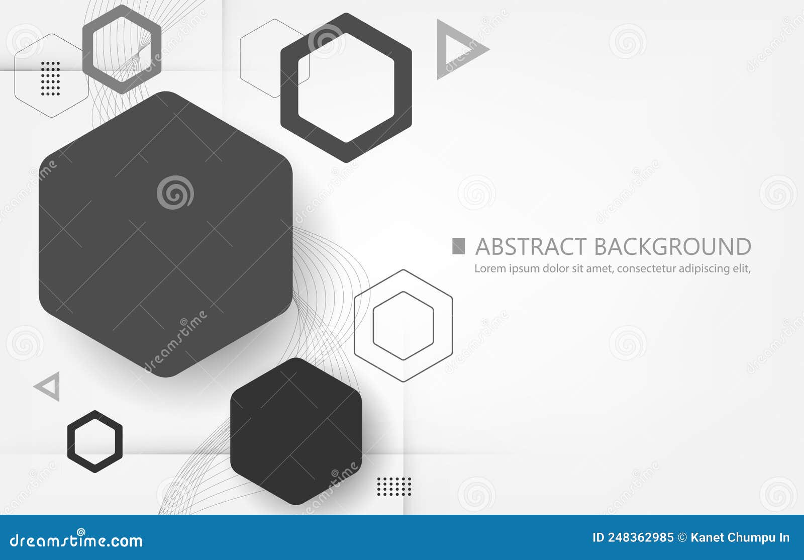 Geometric Vector Hexagon Shape White Abstract Backgrounds Stock ...