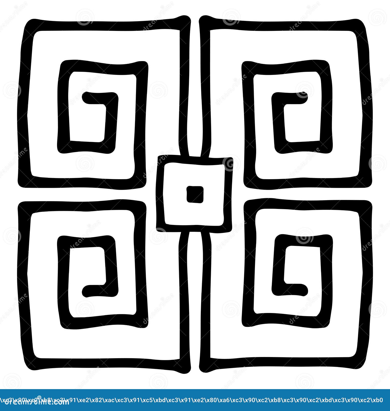 Geometric Vector Meander Pattern Stock Illustration - Illustration of ...