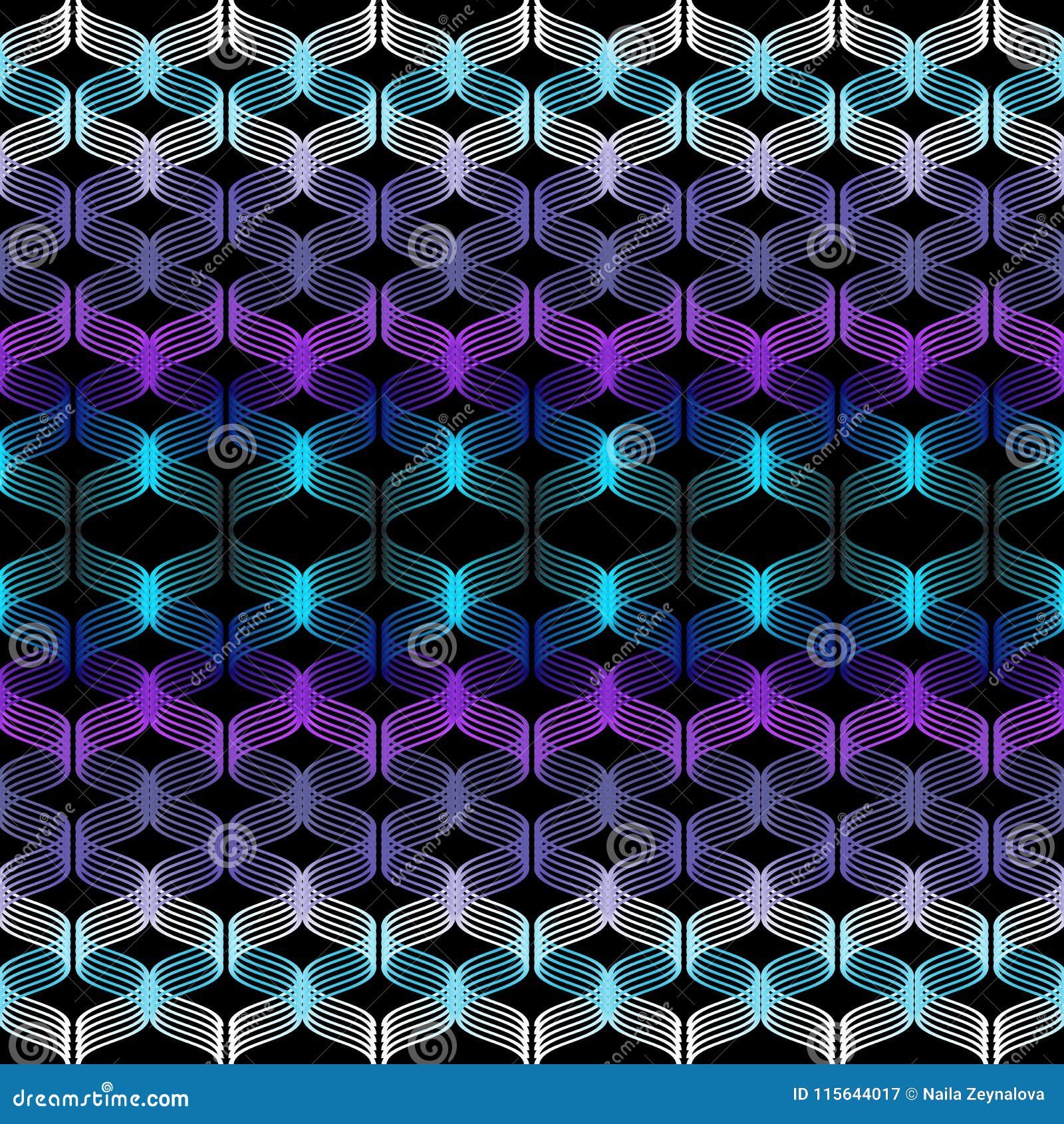 Geometric Vector Neon Waves Seamless Pattern. Abstract Decorative ...