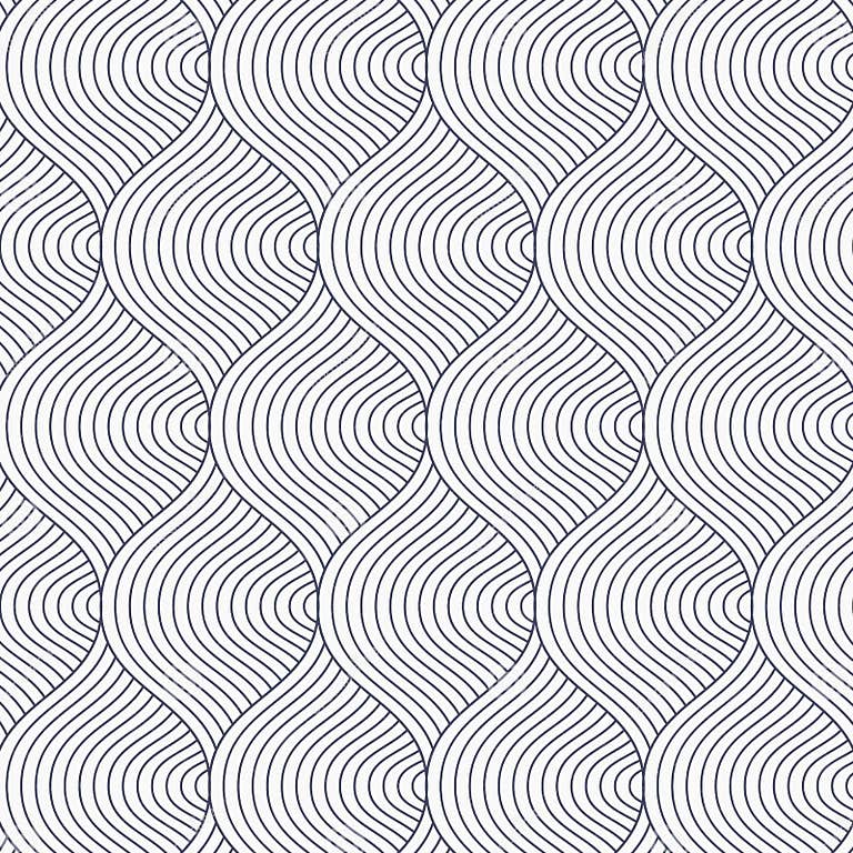 Geometric Vector Pattern Repeating Abstract Spiral, Wavy, Curve Thin ...