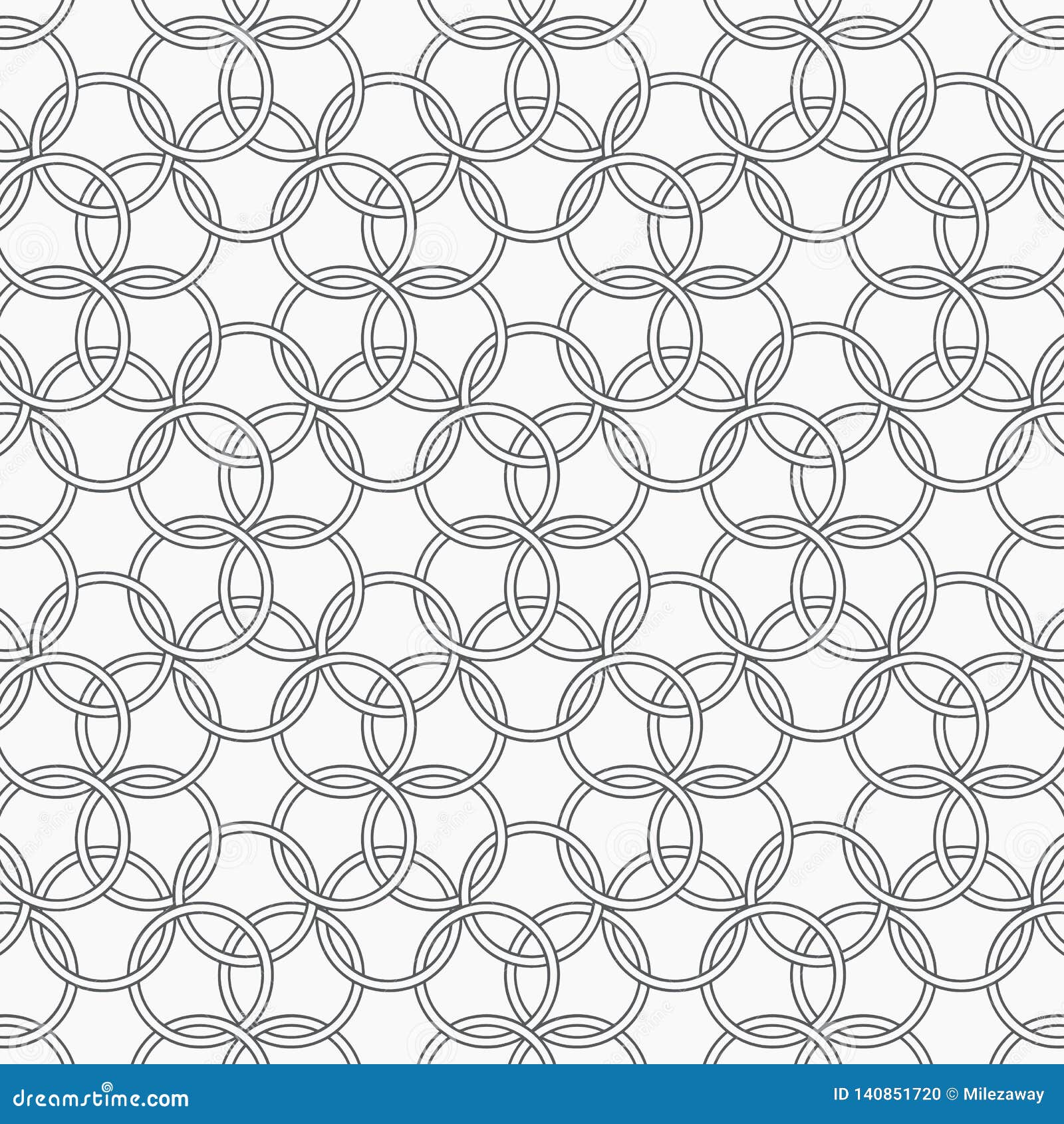 Geometric Vector Pattern Repeating Circle Cross Each Monochrome Color