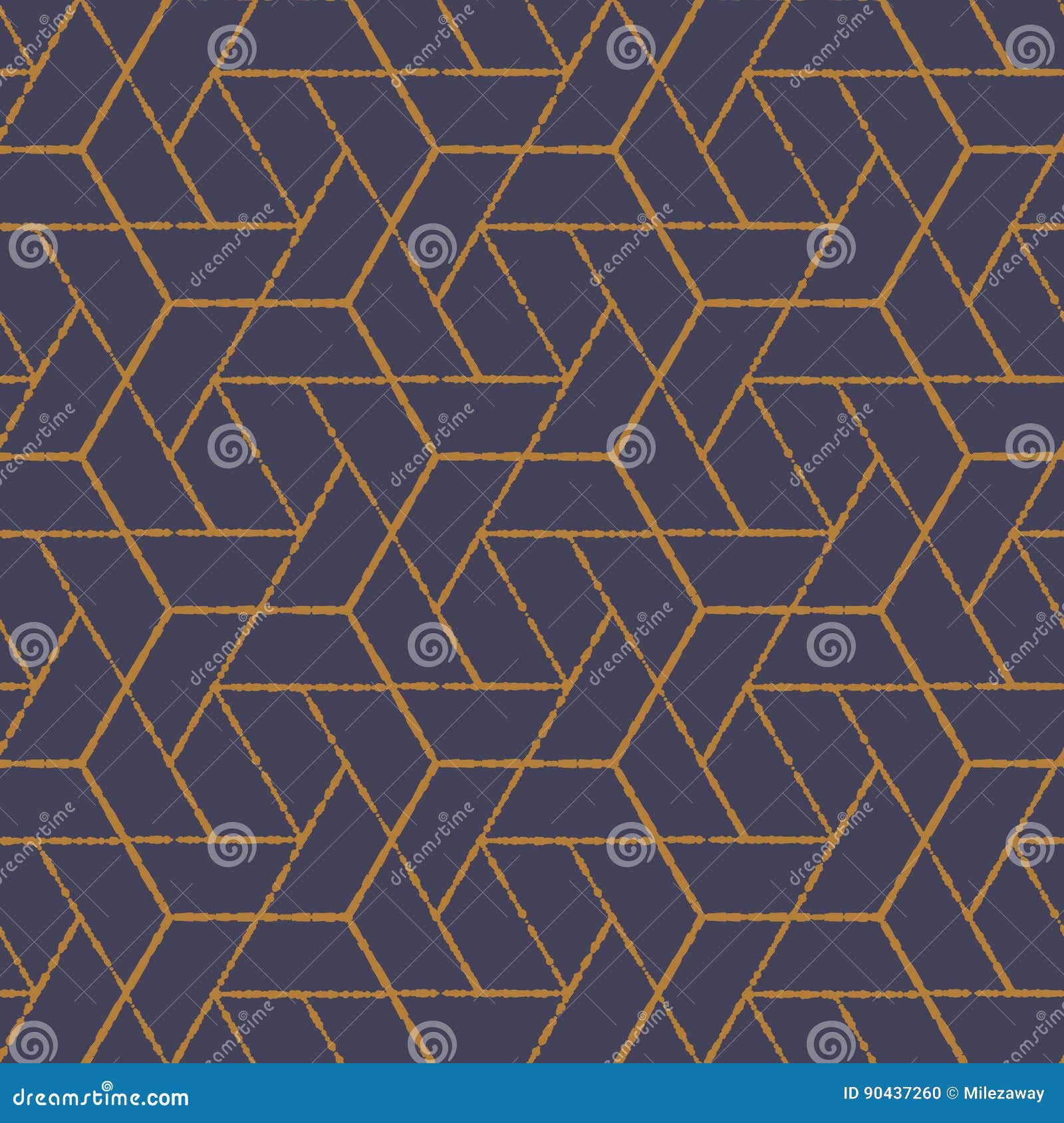 Geometric Vector Pattern, Repeating Grunge Line of Hexagon Stock Vector ...