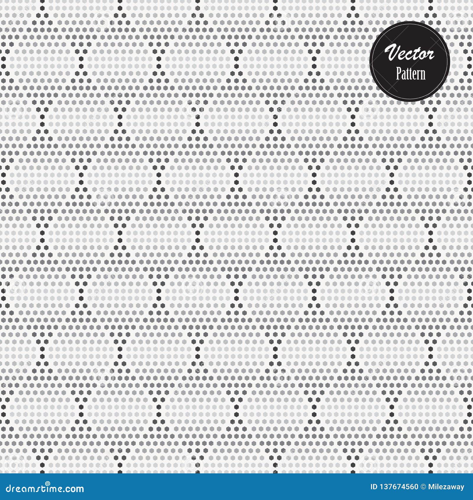 Geometric Vector Pattern, Repeating Light To Dark Small Hexagon on ...