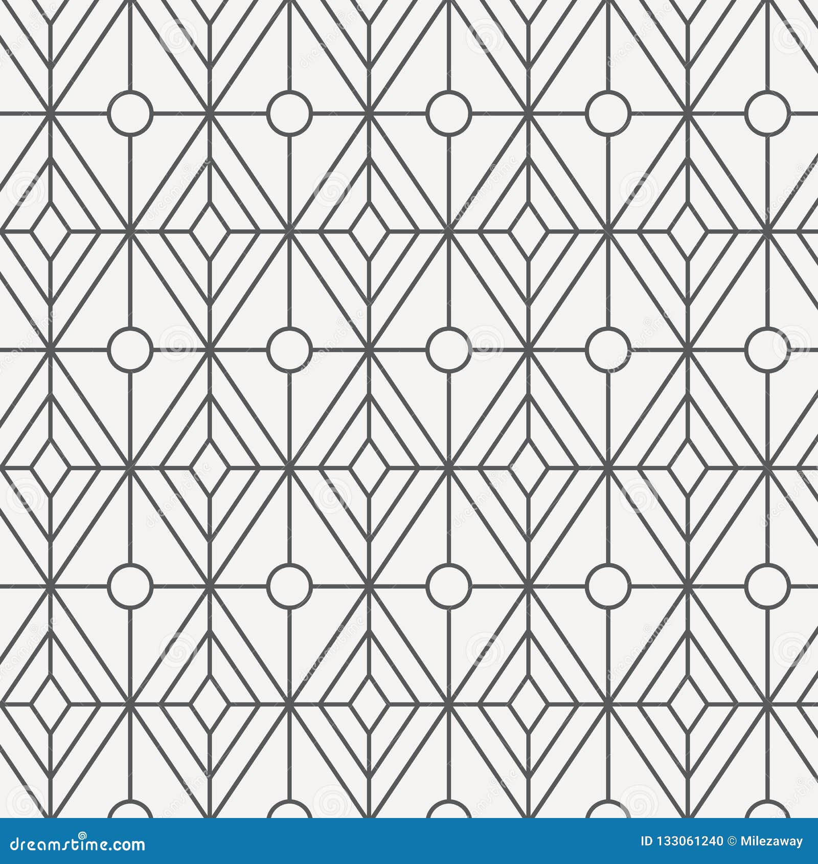 Geometric Vector Pattern, Repeating Linear Diamond Shape with Oval ...