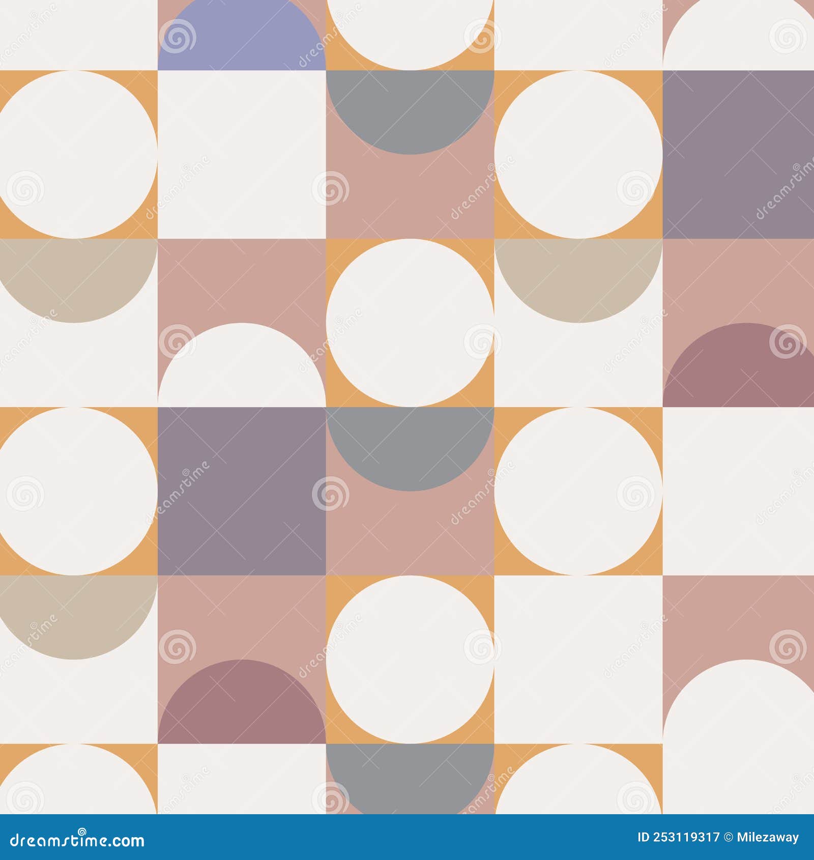 Geometric Vector Pattern, Repeating Square Circle and Half Circle ...