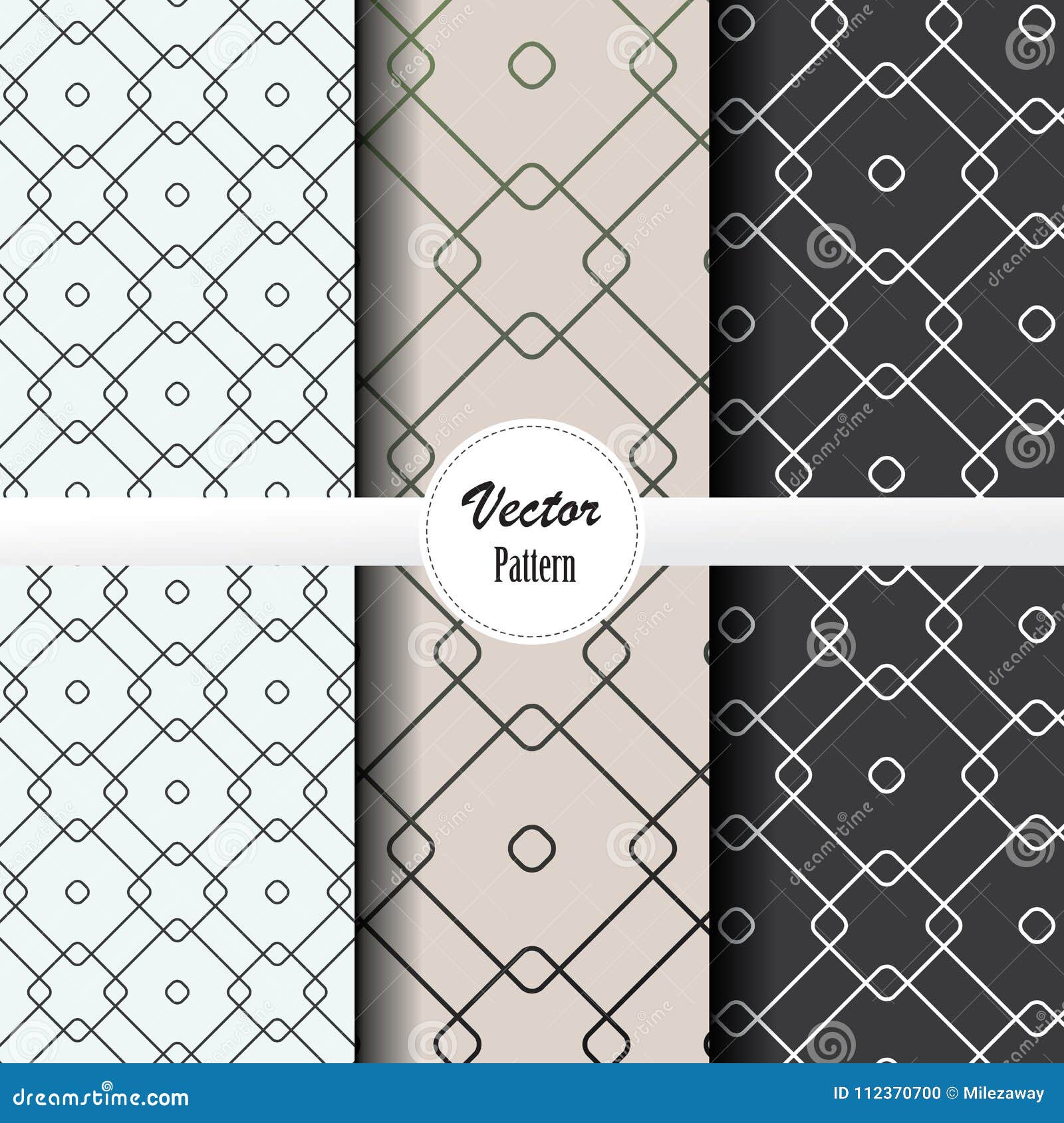 Geometric Vector Pattern Set of Linear Rounded Angles Square Diamond ...