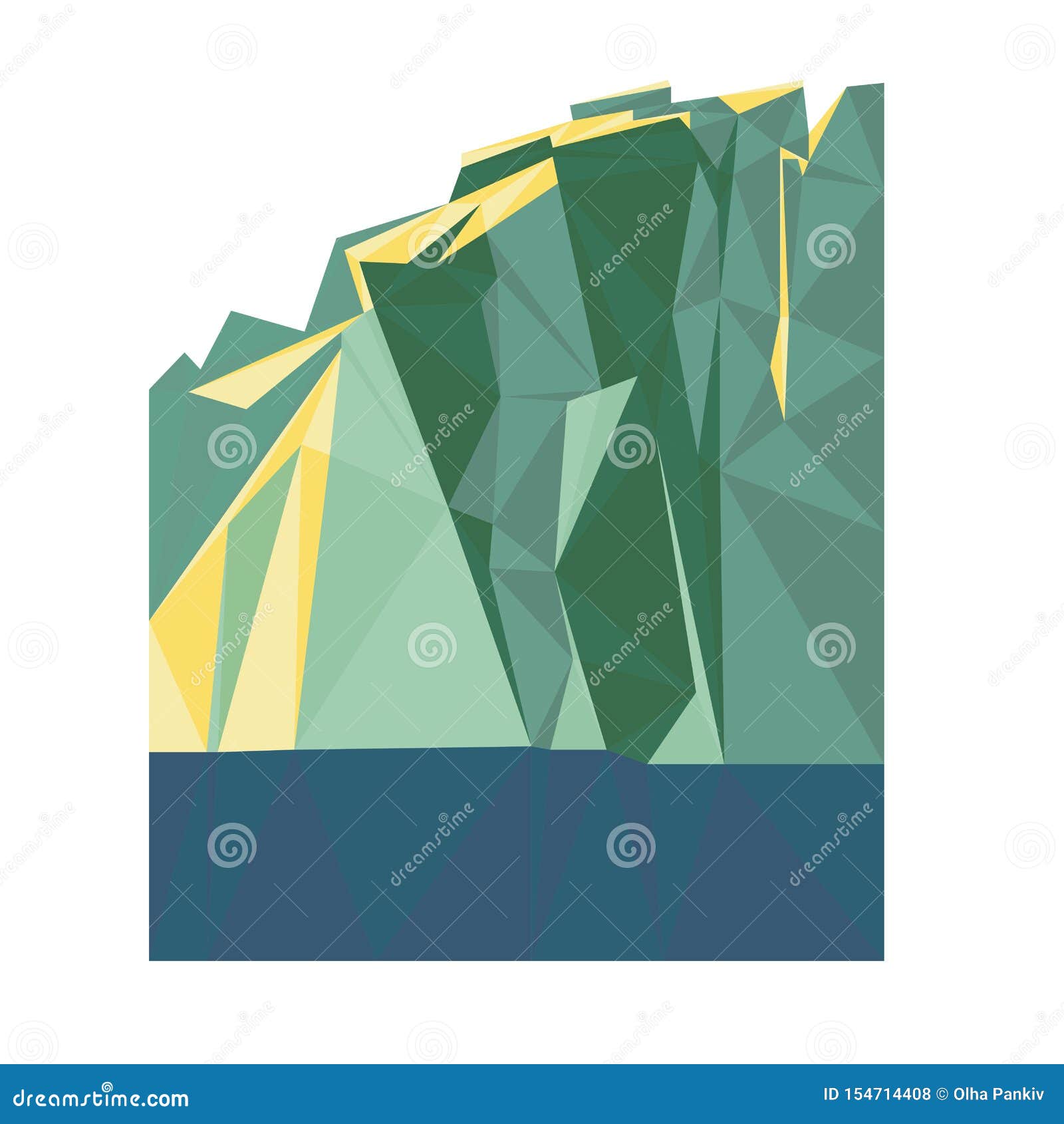 Geometric Vector Polygon Ocean Iceberg Stock Vector - Illustration of ...