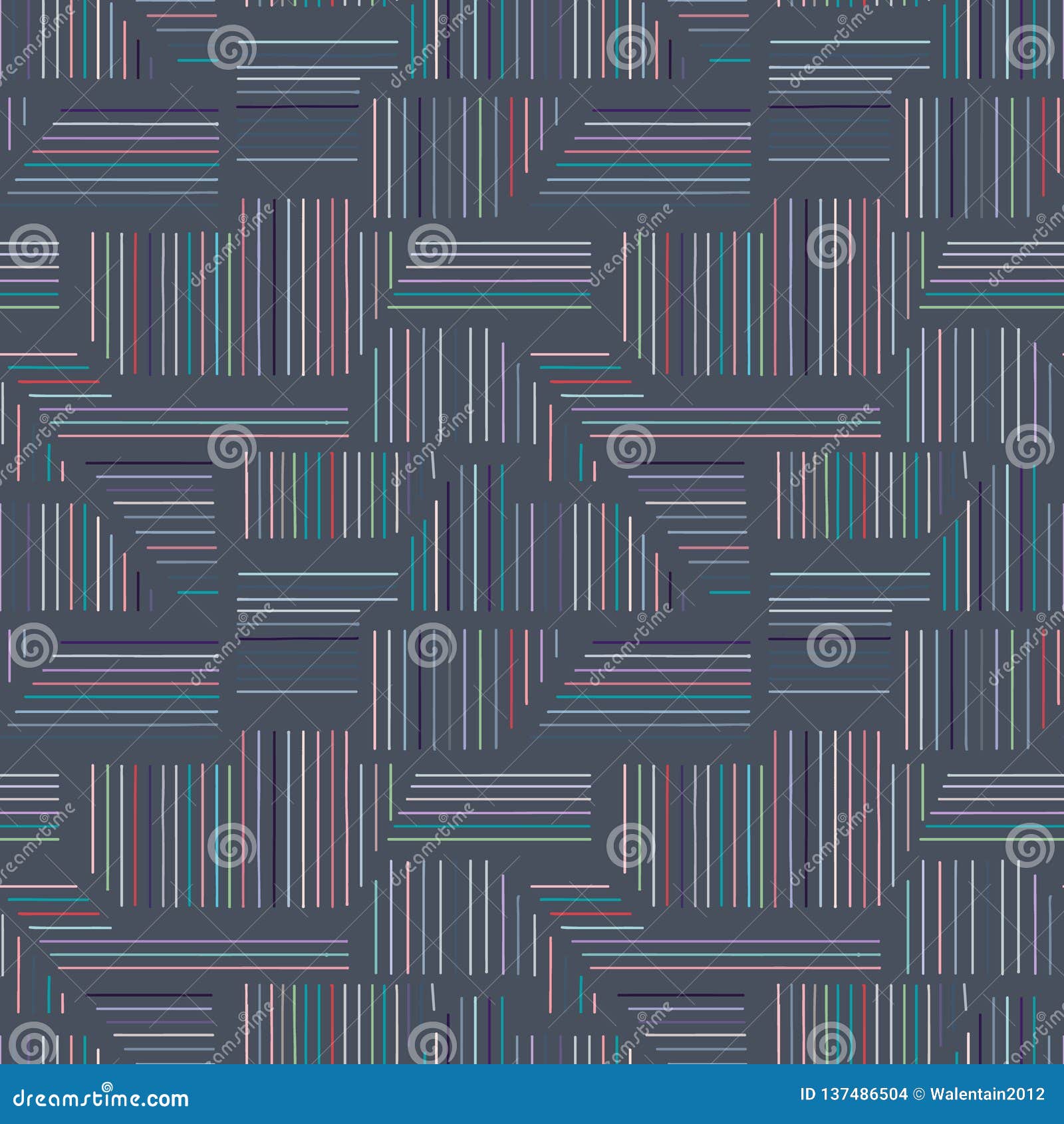 Geometric Vector Seamless Dark Blue Pattern with Different Geometrical ...