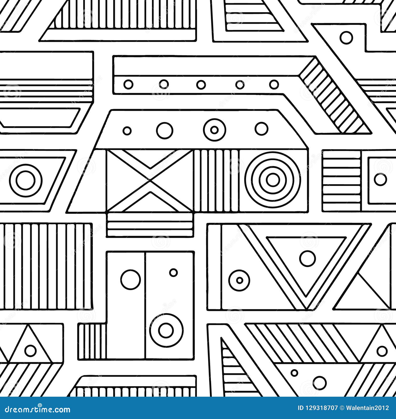 Geometric Vector Seamless Pattern with Different Geometrical Forms ...