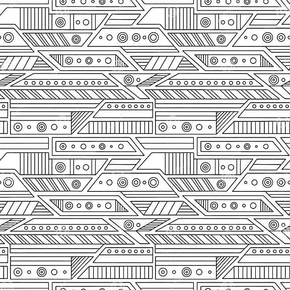 Geometric Vector Seamless Pattern with Different Geometrical Forms. Square, Triangle, Rectangle ...