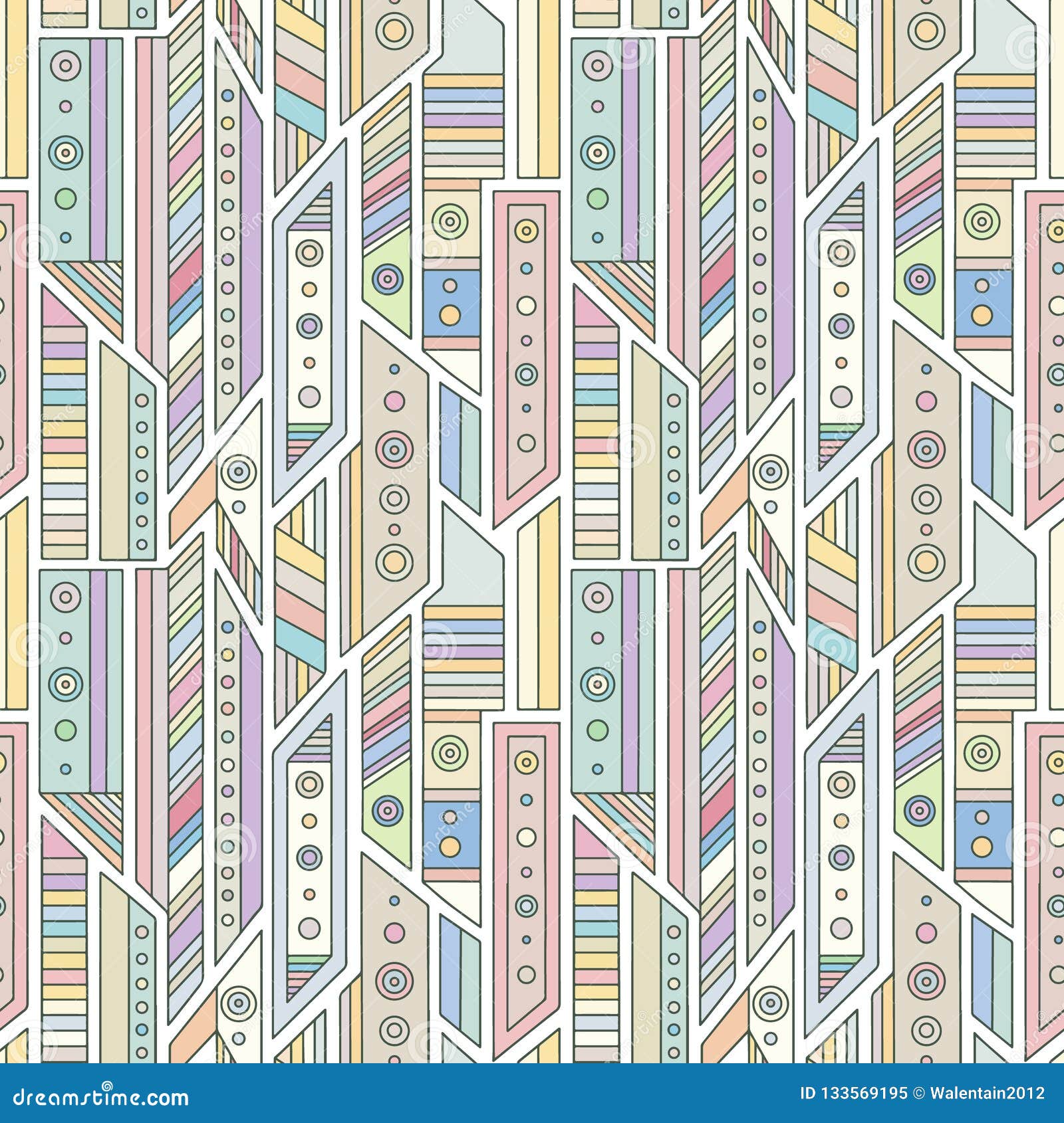 Geometric Vector Seamless Pattern with Different Geometrical Forms ...