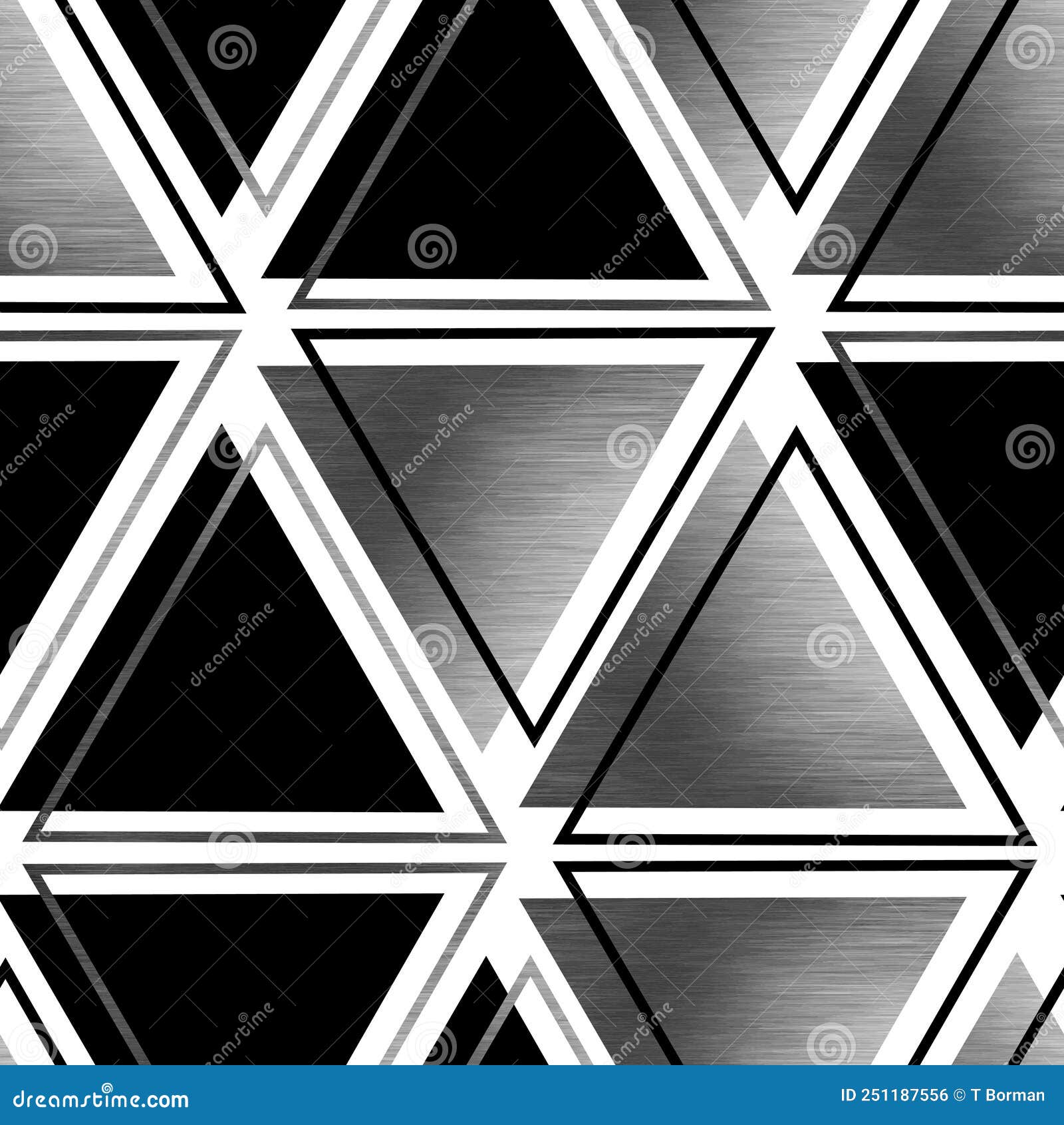 Geometric Vector Seamless Pattern Metallic Triangles Stock Vector ...