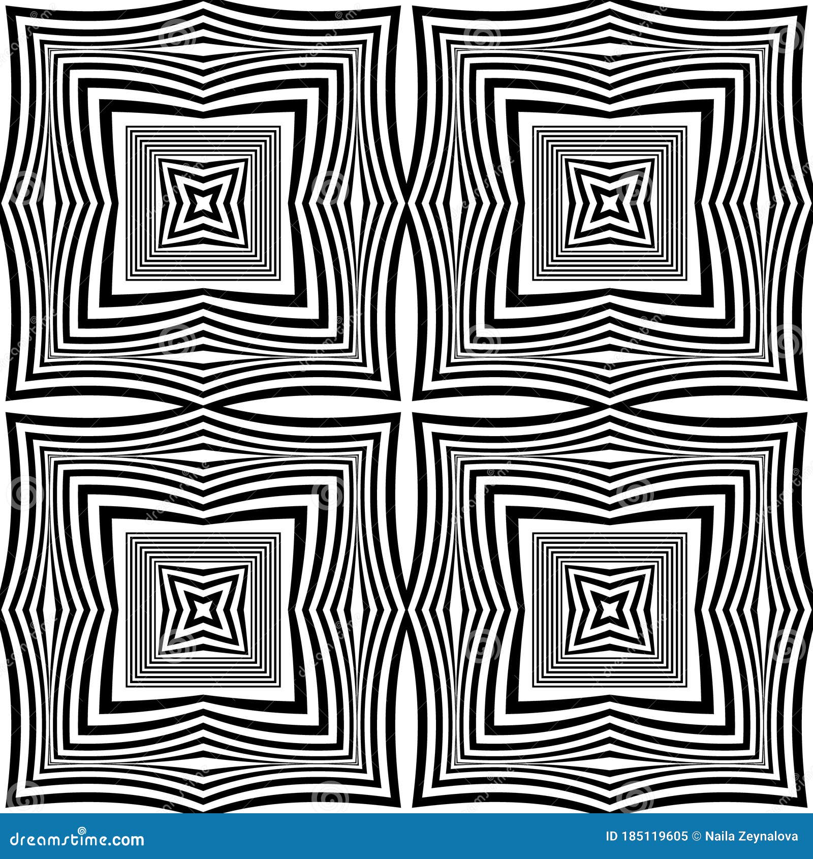 Geometric Vector Seamless Pattern. Radial Squares Background. Repeat ...