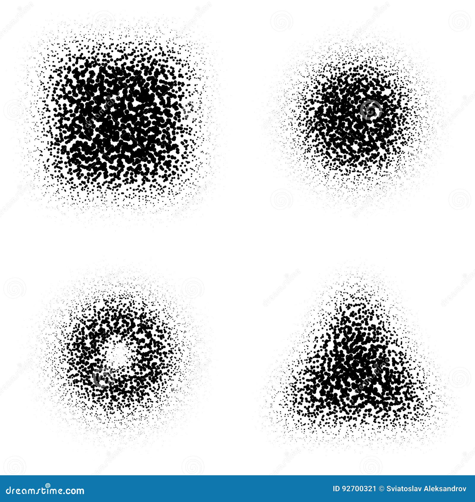 Geometric Vector Shapes in Dotted Style Stock Vector - Illustration of ...