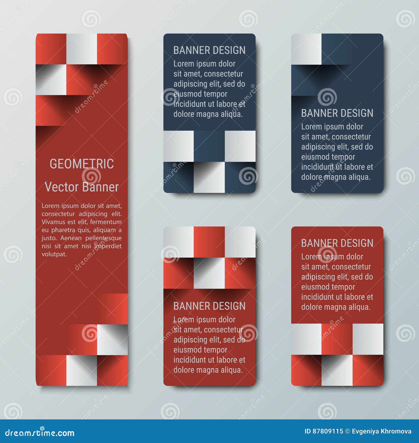 Geometric Vertical High and Medium Rectangular Banners with 3d Effect ...