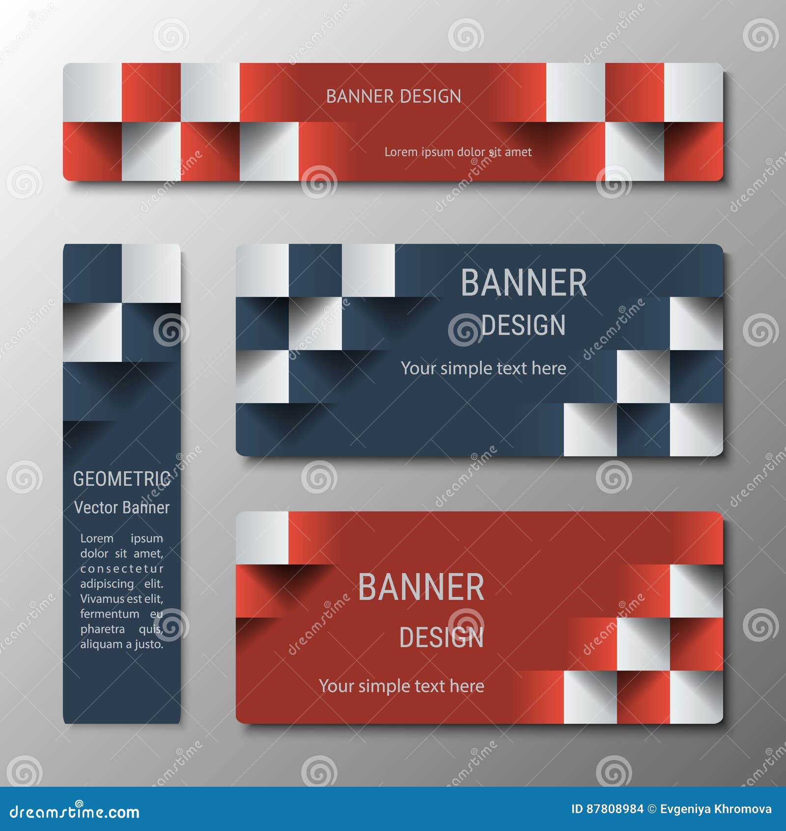 Geometric Vertical and Horizontal Rectangular Banners of Varying Width ...