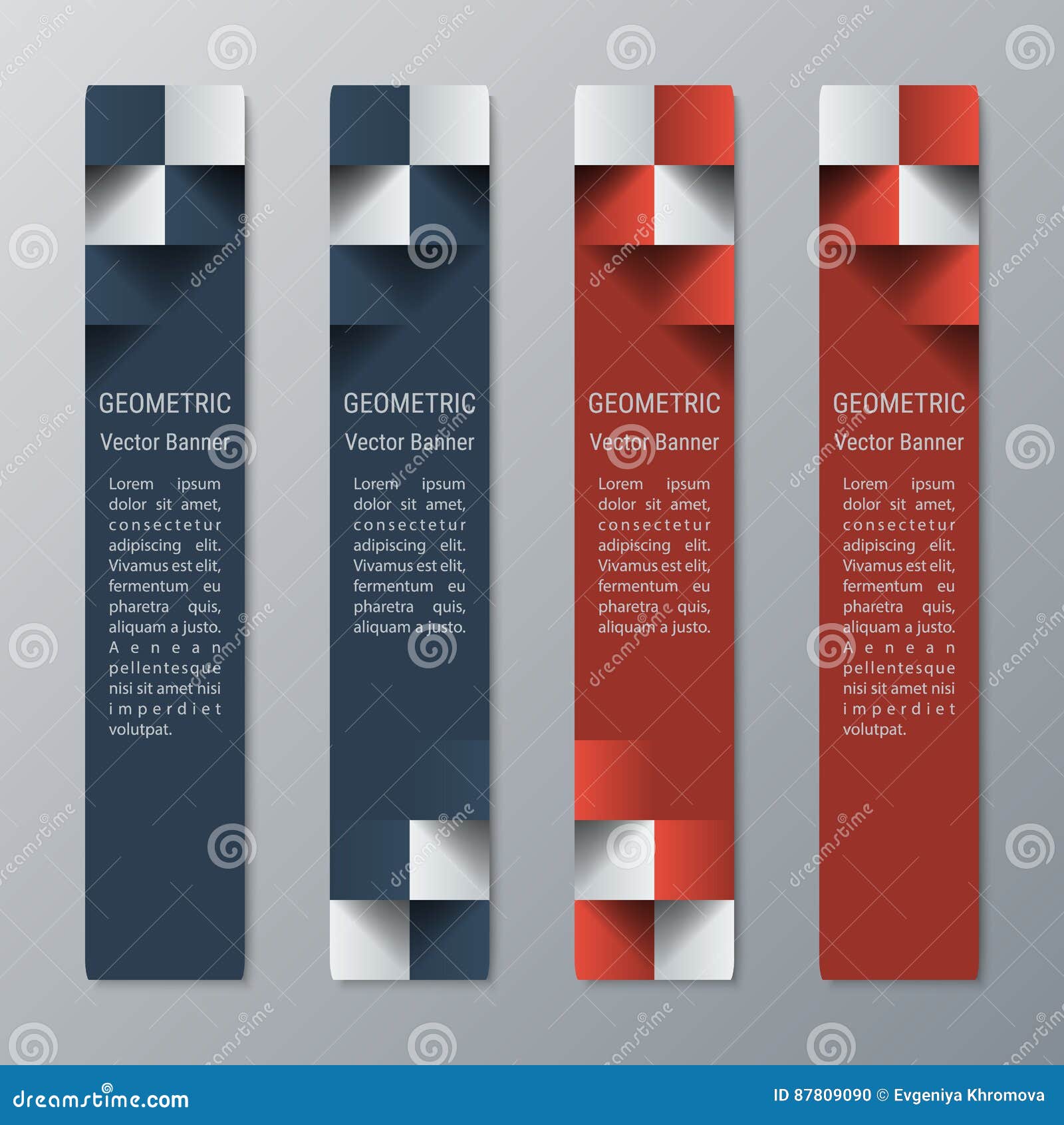 Geometric Vertical Narrow Rectangular Banners with 3d Effect for a ...