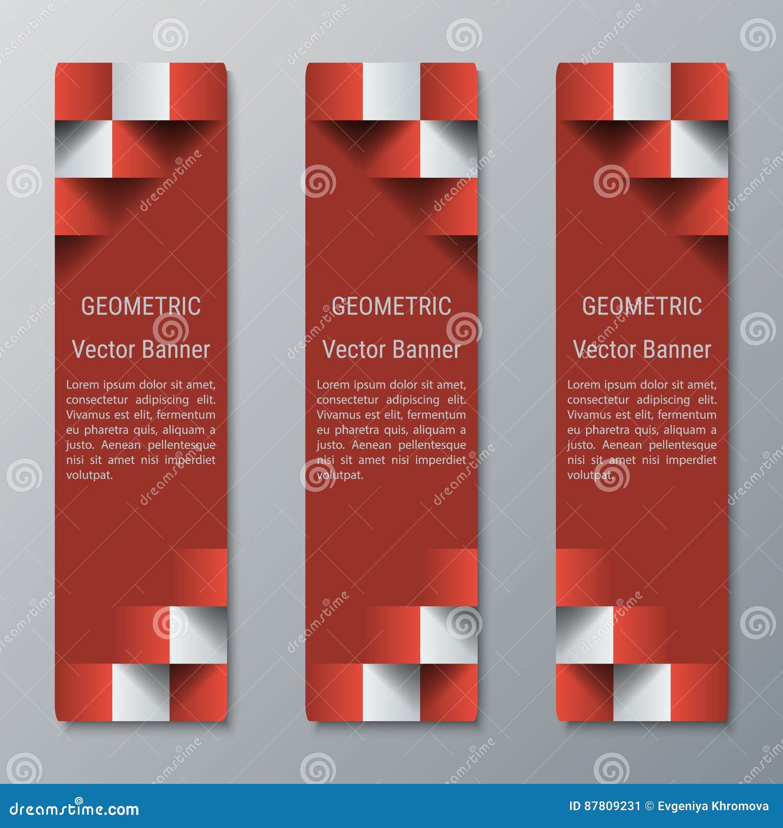 Geometric Vertical Rectangular Banners Medium Width with 3D Effect for ...
