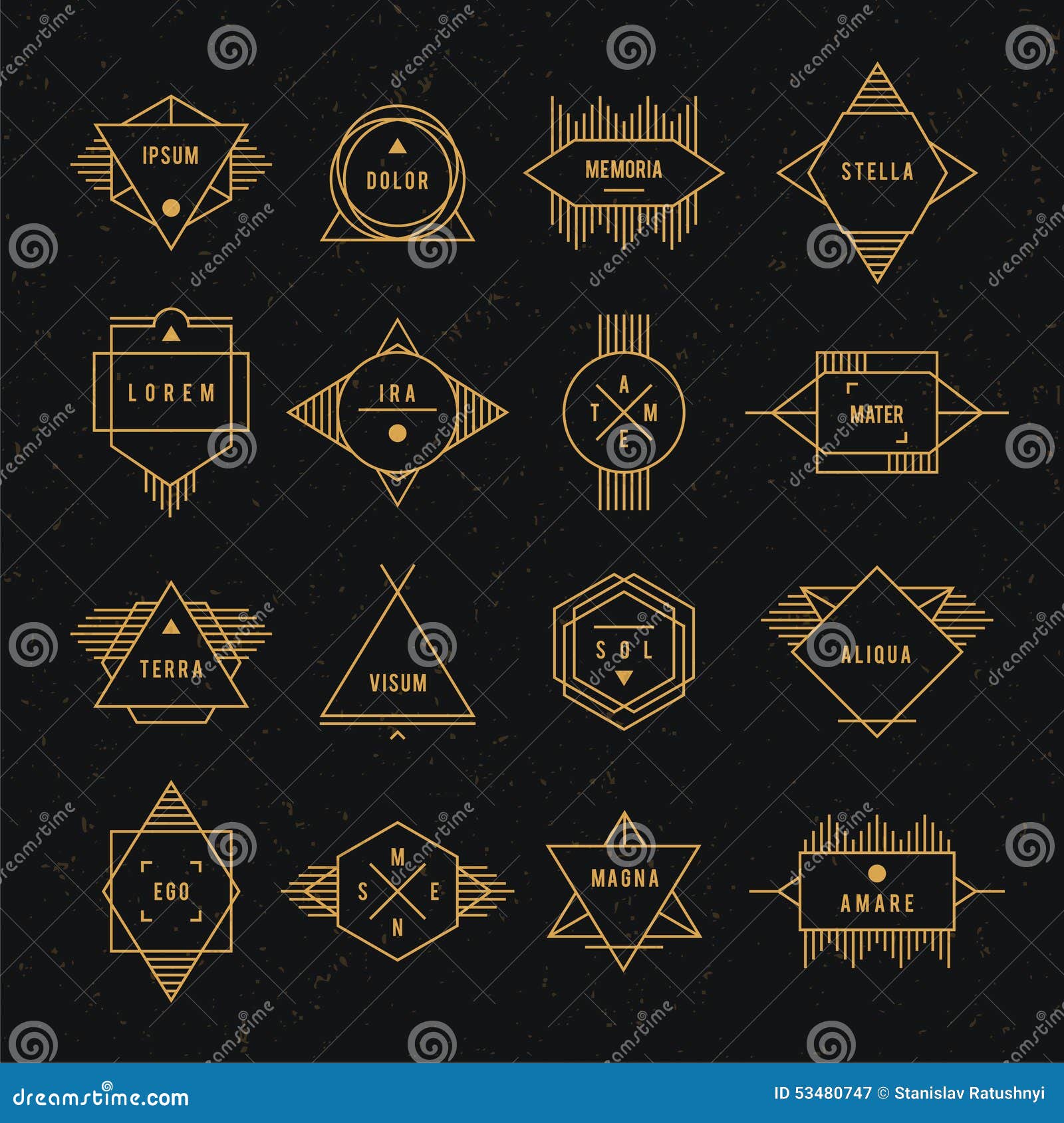 Geometric vintage label stock vector. Illustration of arrow - 53480747