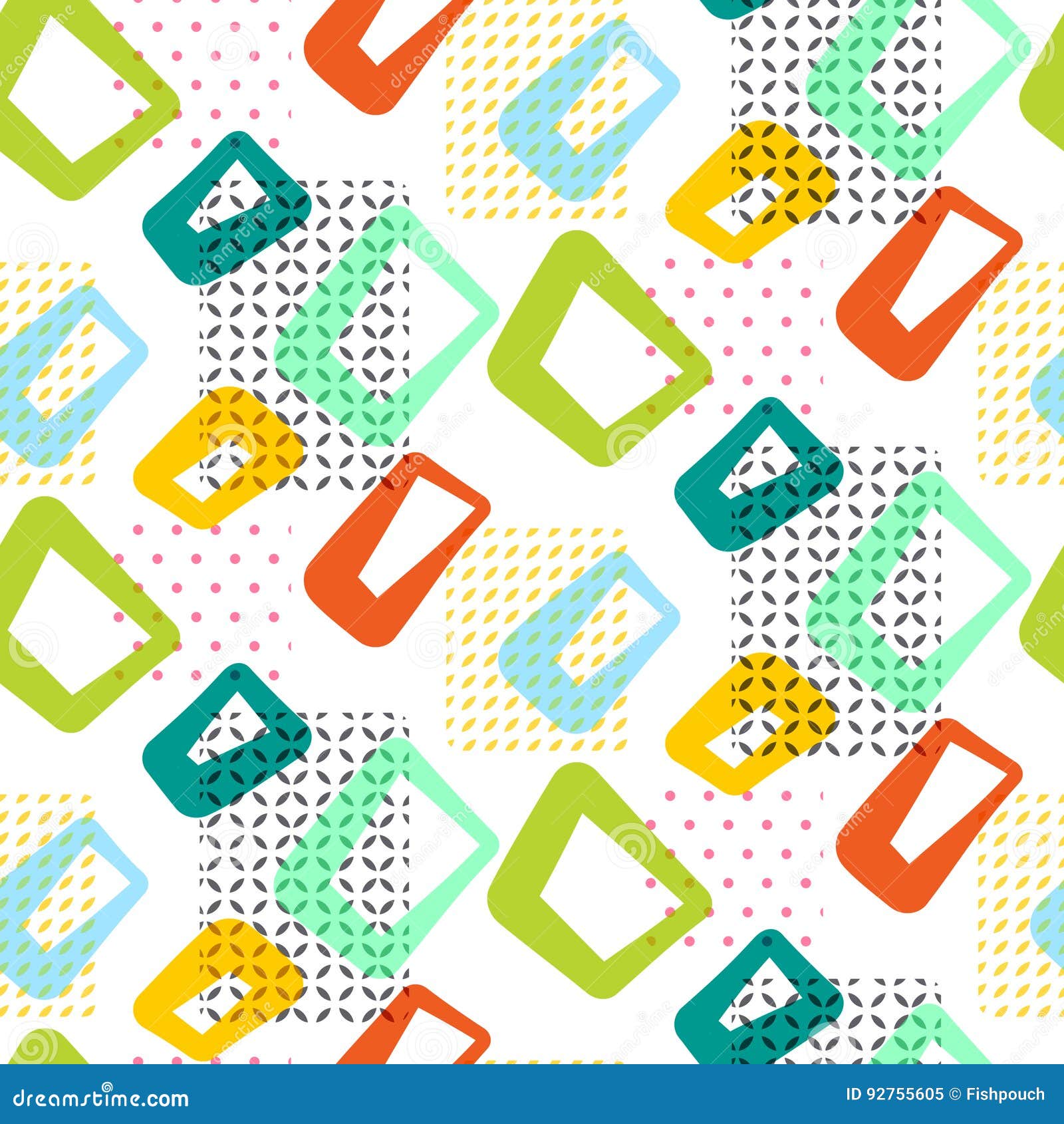 Geometric Vintage 60s Seamless Pattern. Stock Vector - Illustration of ...