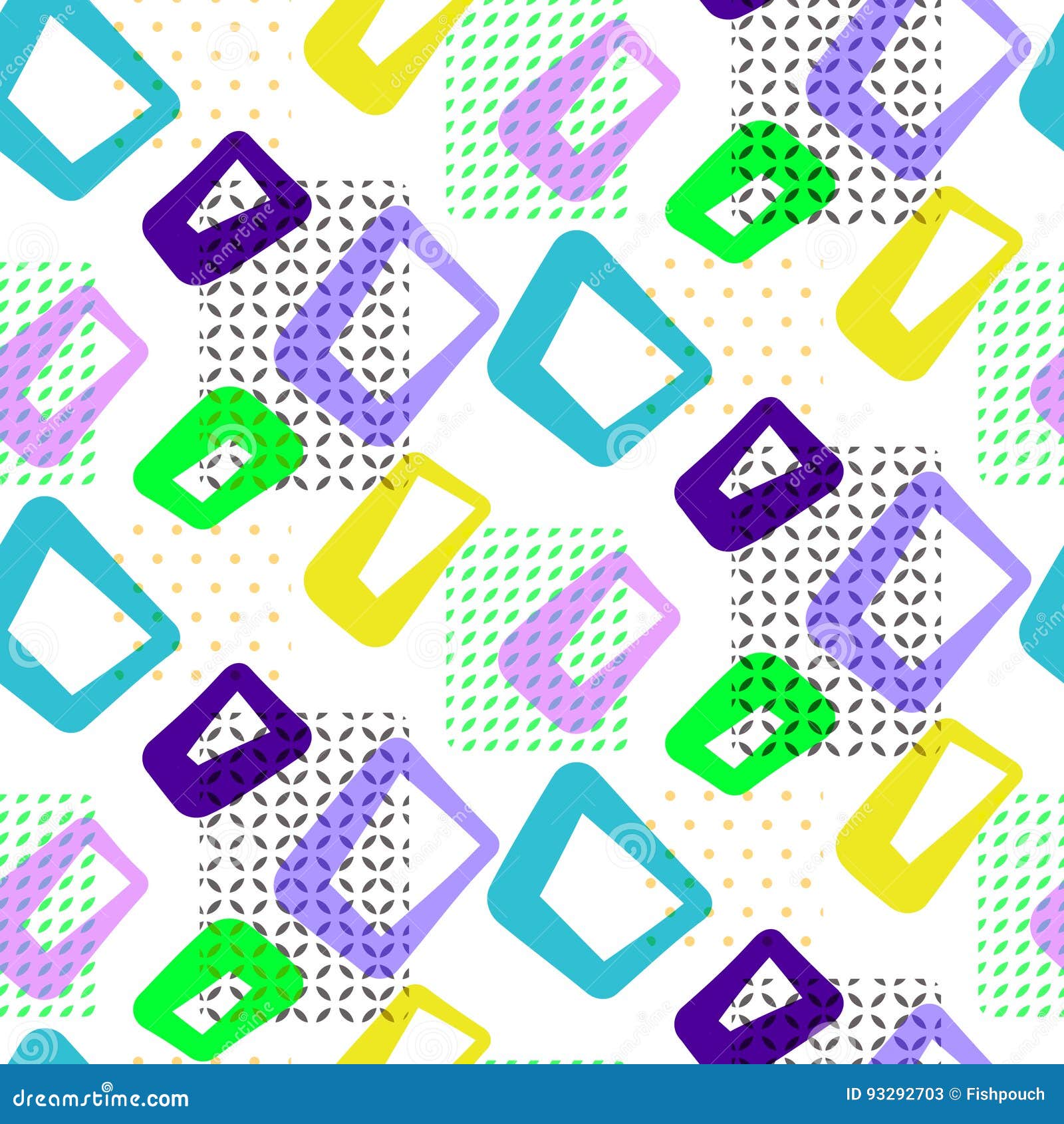 Geometric Vintage 50s Seamless Pattern. Stock Vector - Illustration of ...