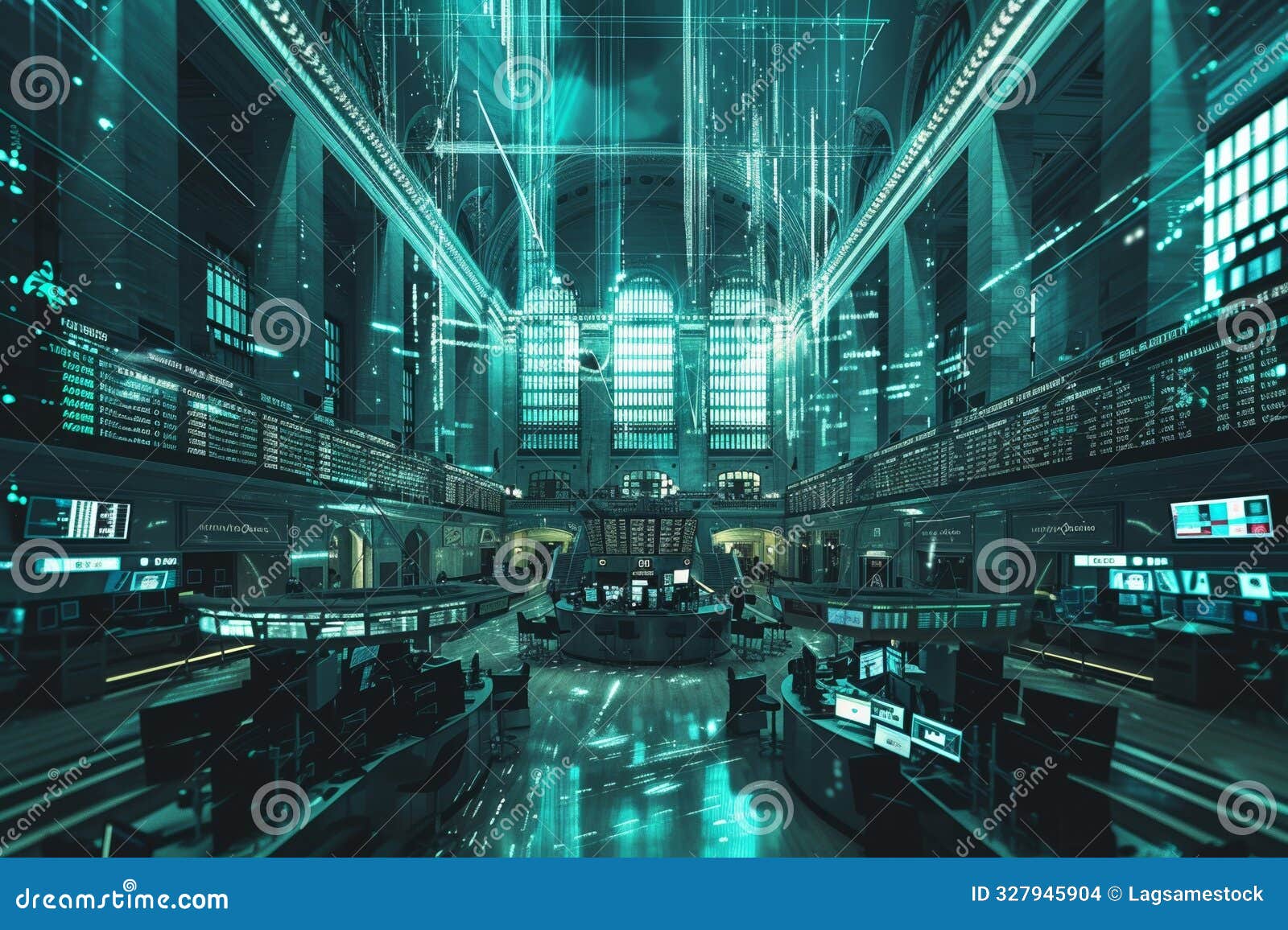 Geometric Visualization of the Stock Exchange Floor Stock Illustration ...