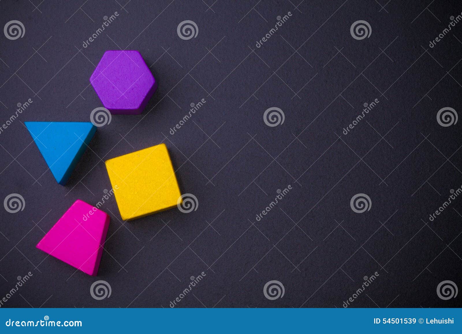 Geometric Volume Blocks on Blackboard Stock Image - Image of icon ...