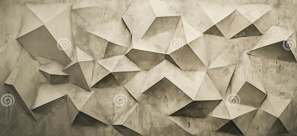 Geometric Wall Art with Angular Shapes and Textures, Showcasing Three ...