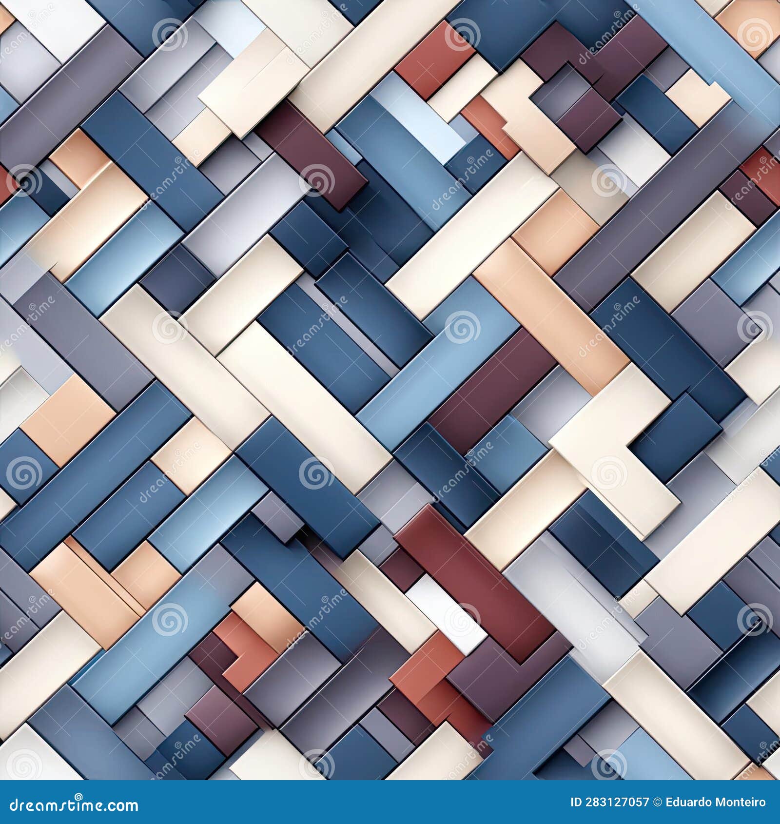 Geometric Wall Pattern with Horizontally Aligned Squares in Different ...