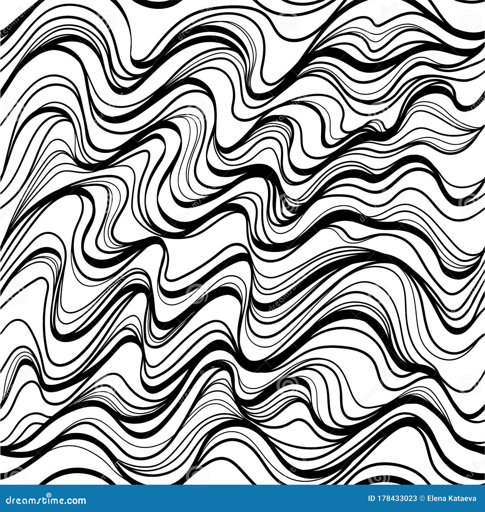 Geometric Wave Pattern Thin Lines Silhouette Stock Illustration ...