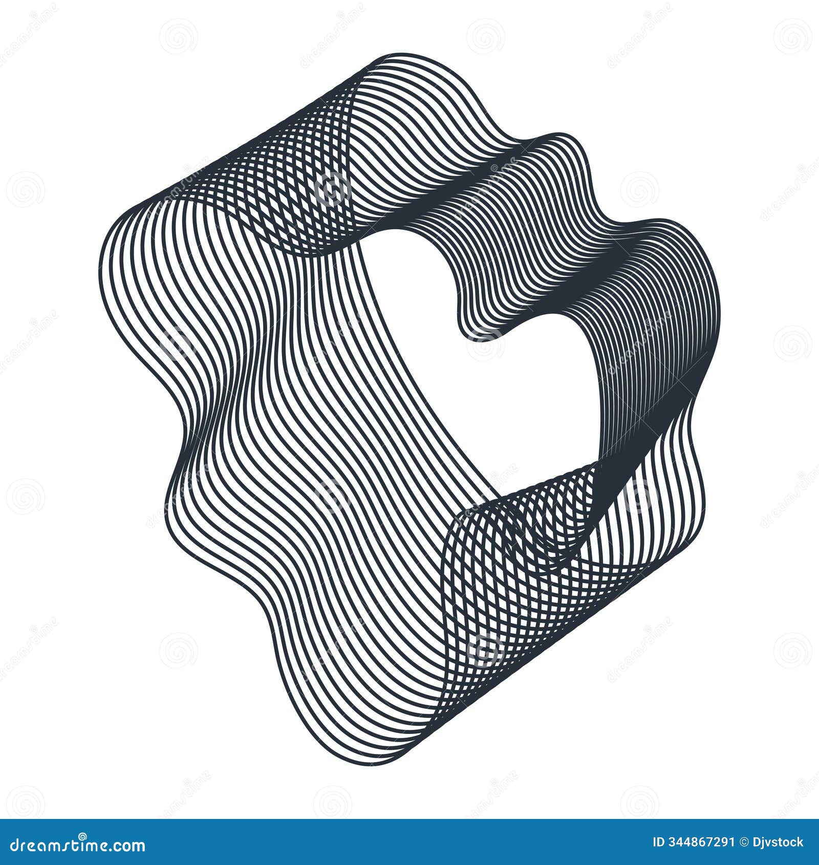 Geometric Wave Shape with Many Lines Stock Illustration - Illustration ...