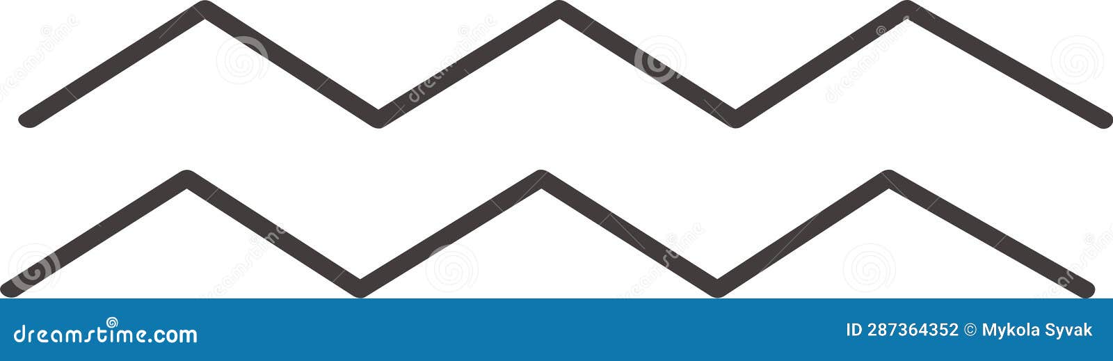 Geometric Waved Line stock illustration. Illustration of wave - 287364352