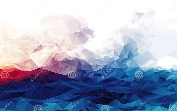 Geometric Waves Created with Colorful Triangular Patterns Depicting a ...