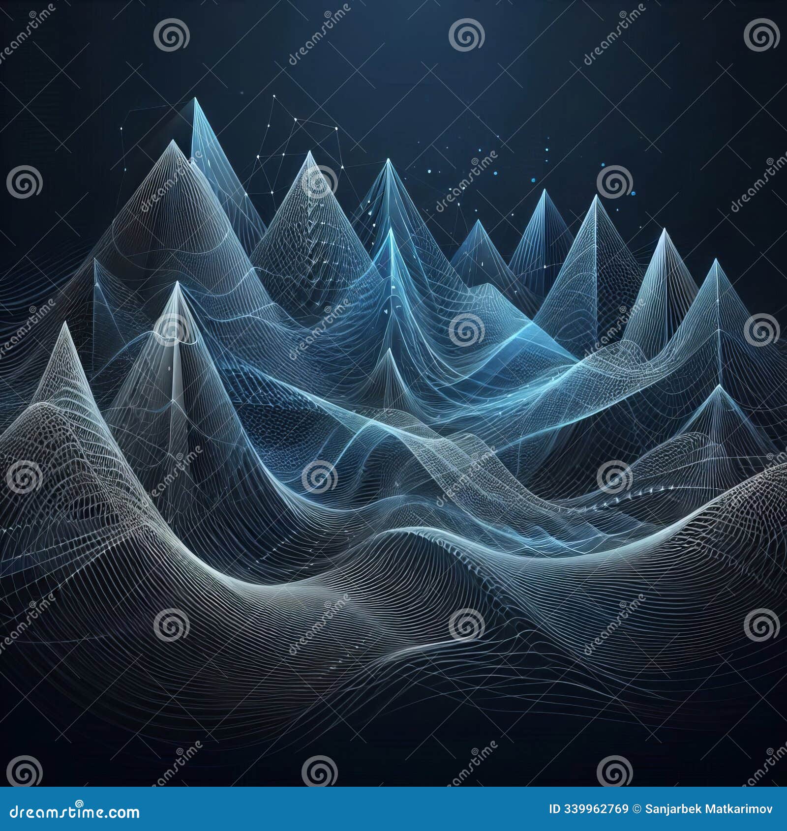 Geometric Waves a Flowing Design of Triangular Waves that Mimic Stock ...