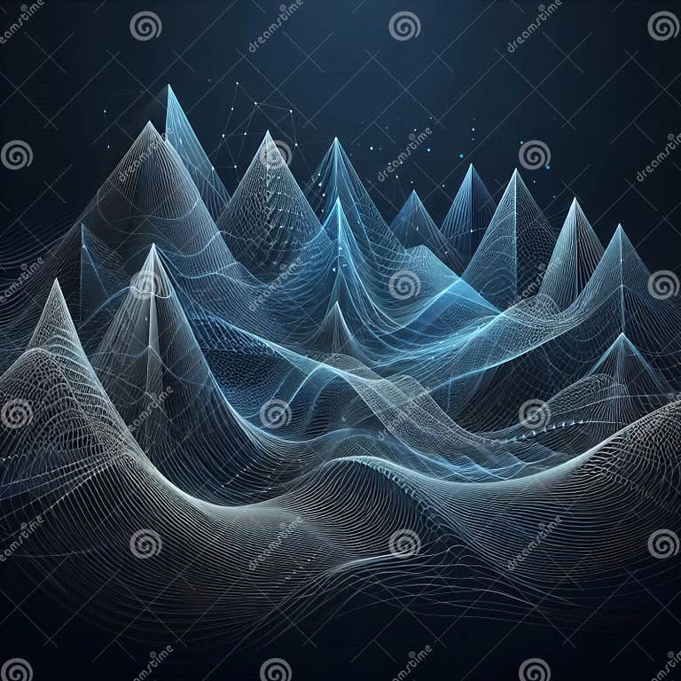 Geometric Waves a Flowing Design of Triangular Waves that Mimic Stock ...