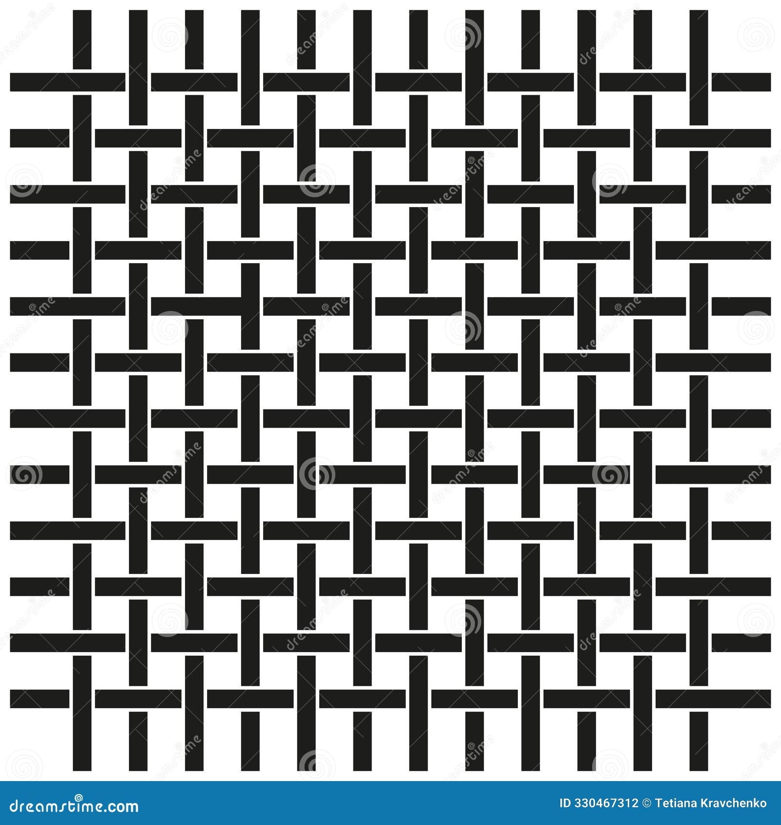 Geometric Weave Pattern. Black and White Vector. Abstract Grid Design. Seamless Background Stock ...
