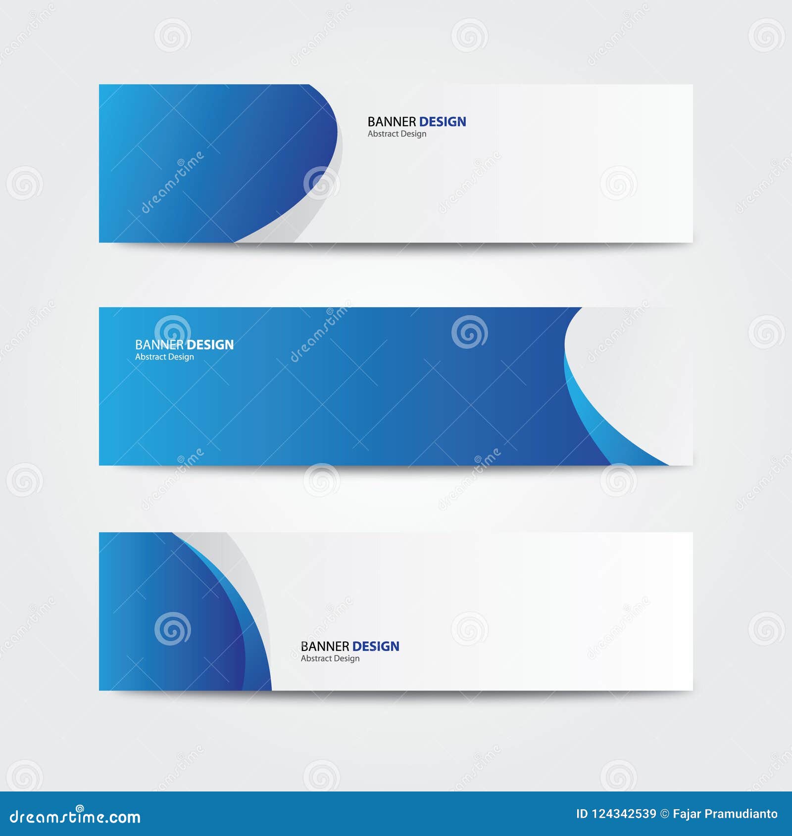 Vector Geometric Blue Abstract Banner Design with Gradient Stock Vector ...