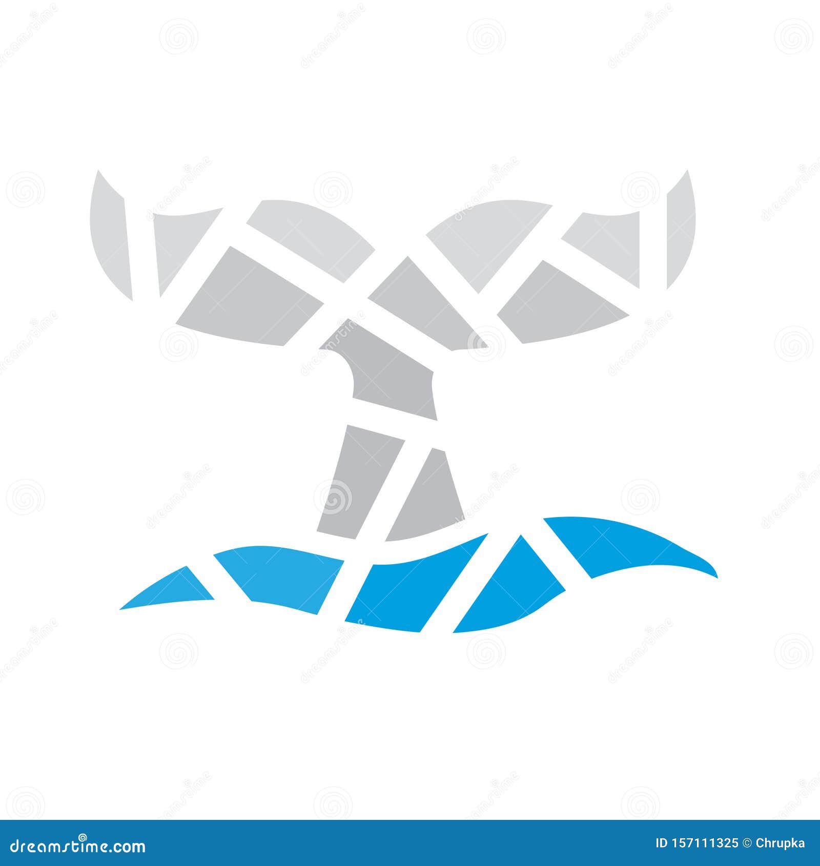 Geometric whale tail icon stock vector. Illustration of sealife - 157111325