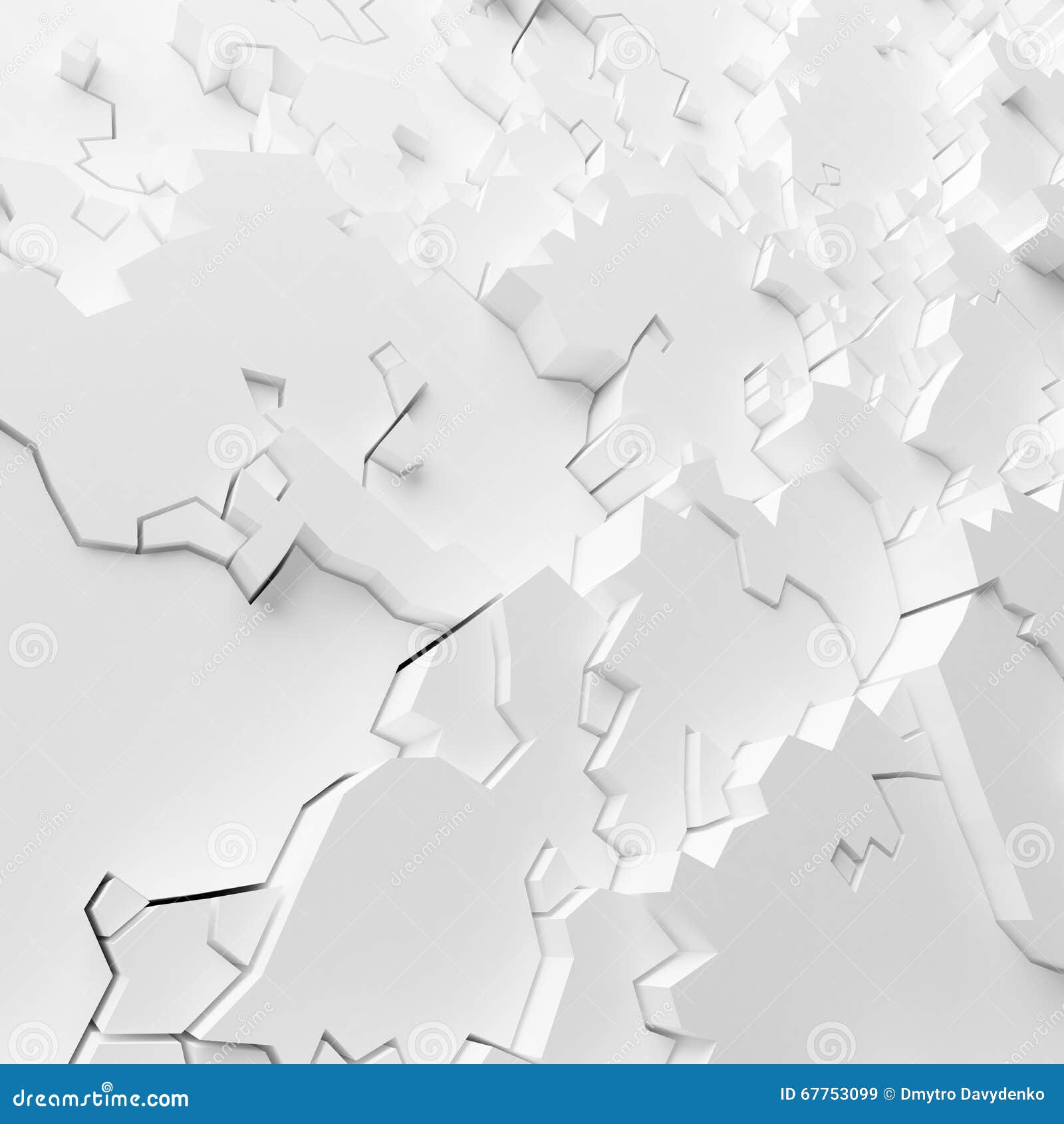 Geometric White Abstract Polygons, As Crack Wall Stock Image - Image of ...