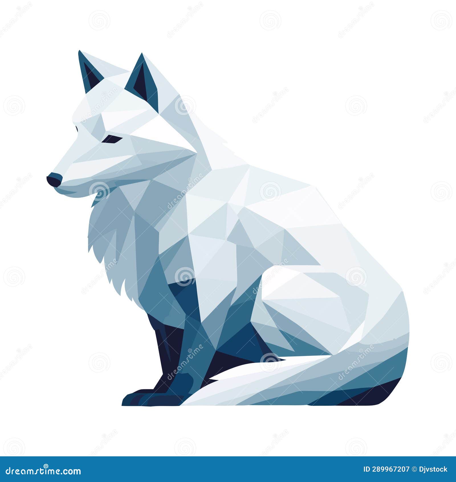 Geometric White Fox Icon Isolated Stock Illustration - Illustration of ...