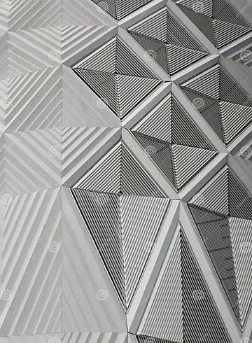 Geometric White Patterns and Cladding Stock Image - Image of facade ...