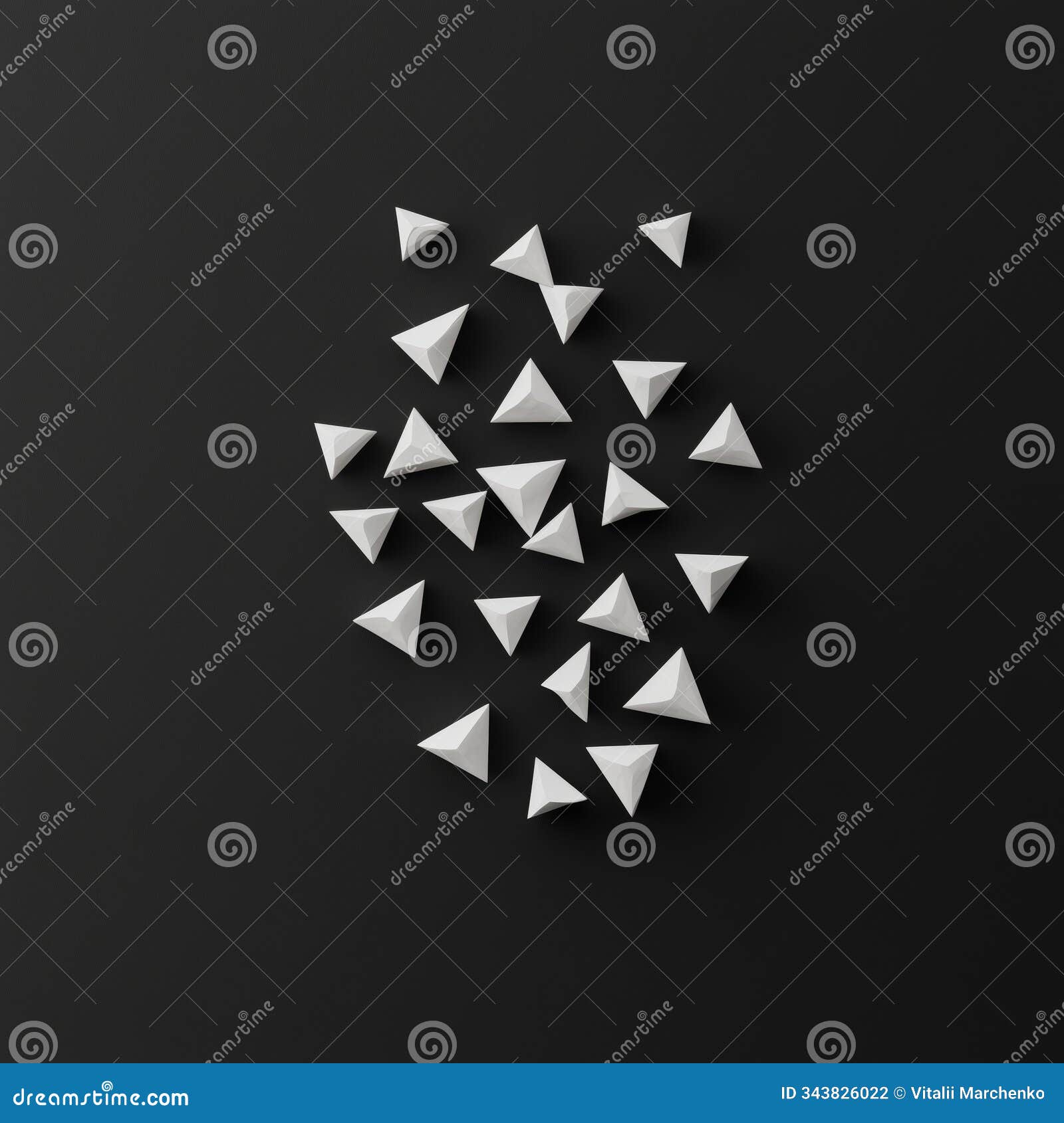 Geometric White Pyramids on Black Background Minimalist Abstract Design ...
