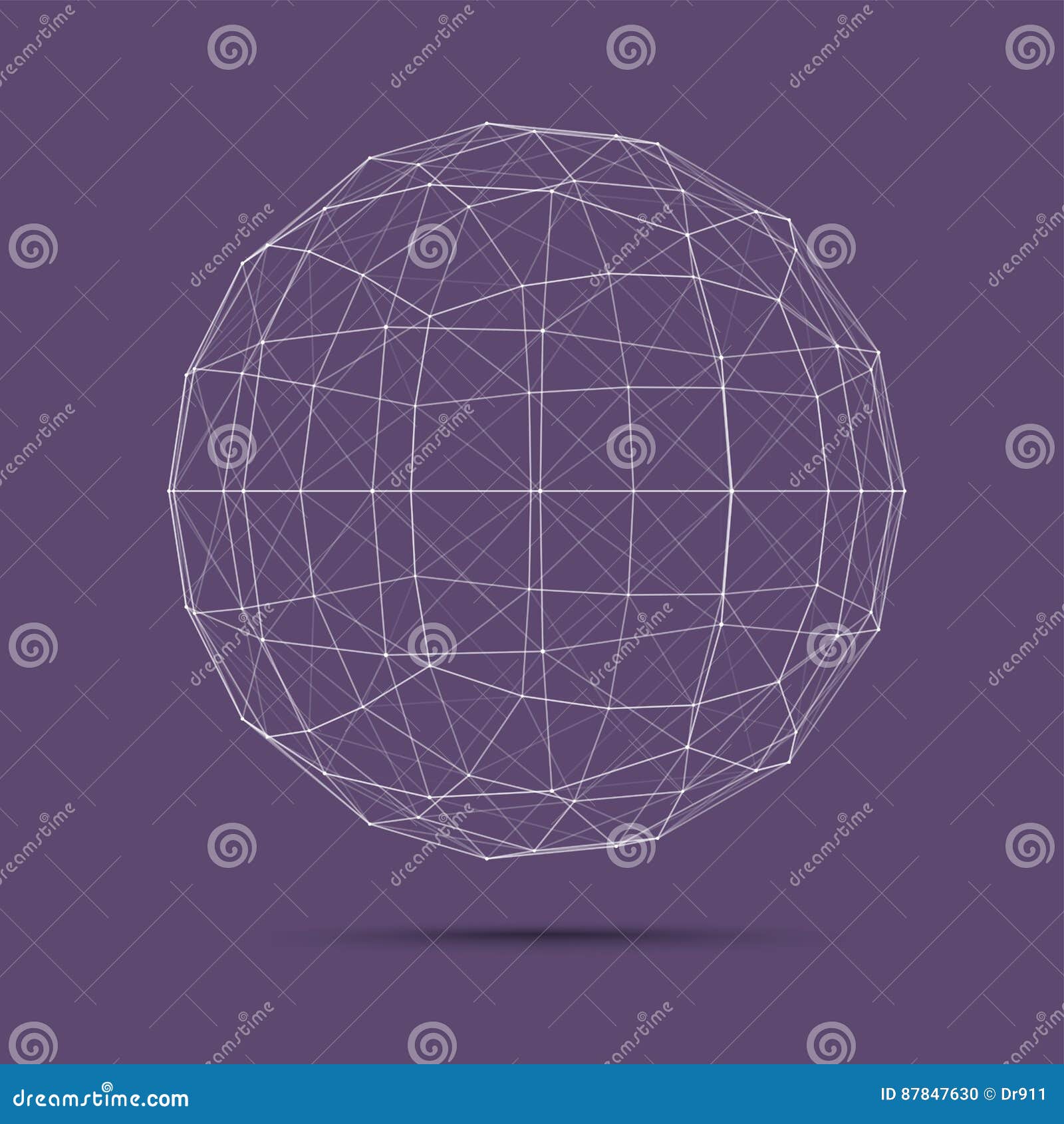 Geometric wire mesh sphere stock vector. Illustration of blue - 87847630