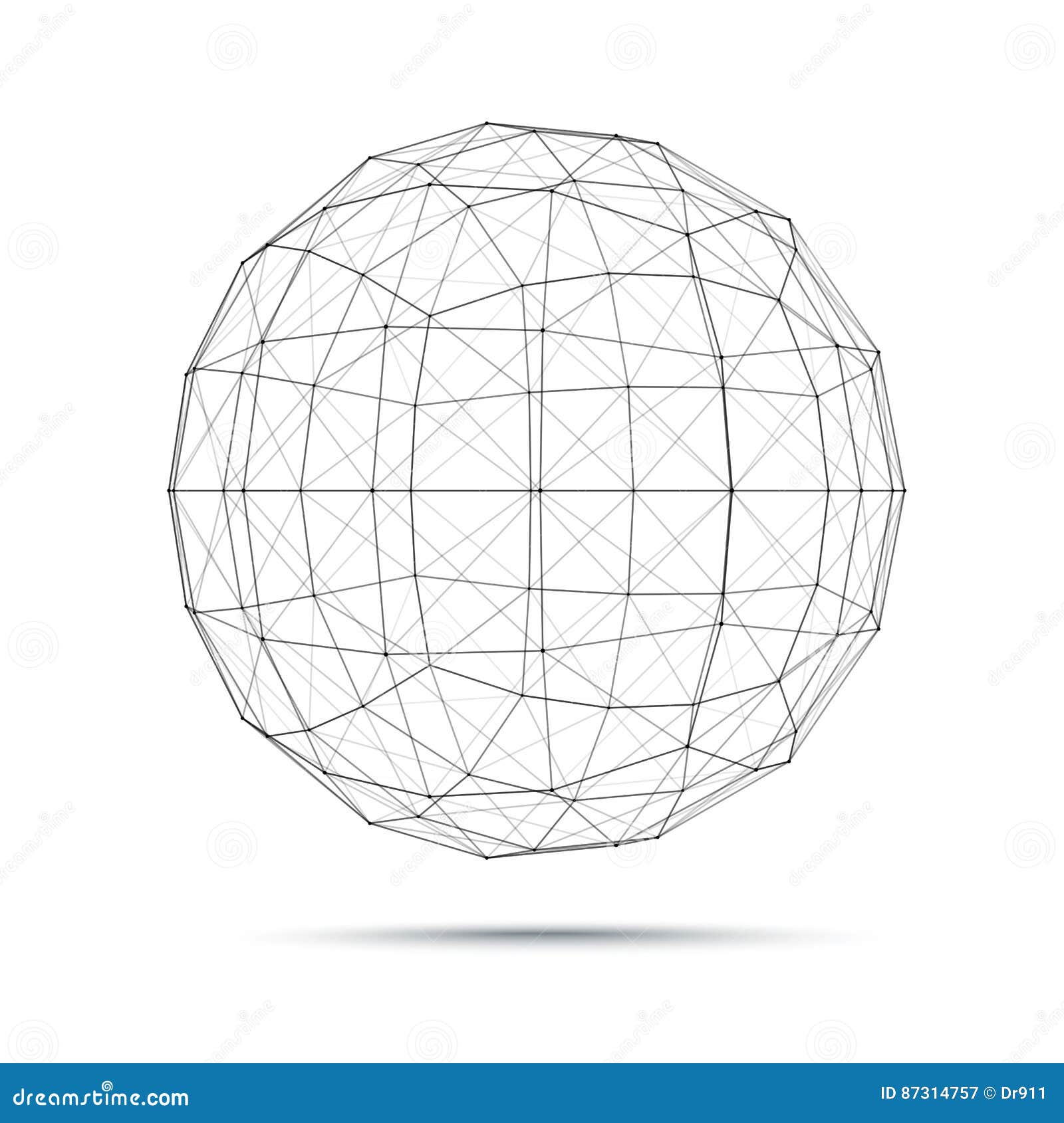 Geometric wire mesh sphere stock vector. Illustration of design - 87314757
