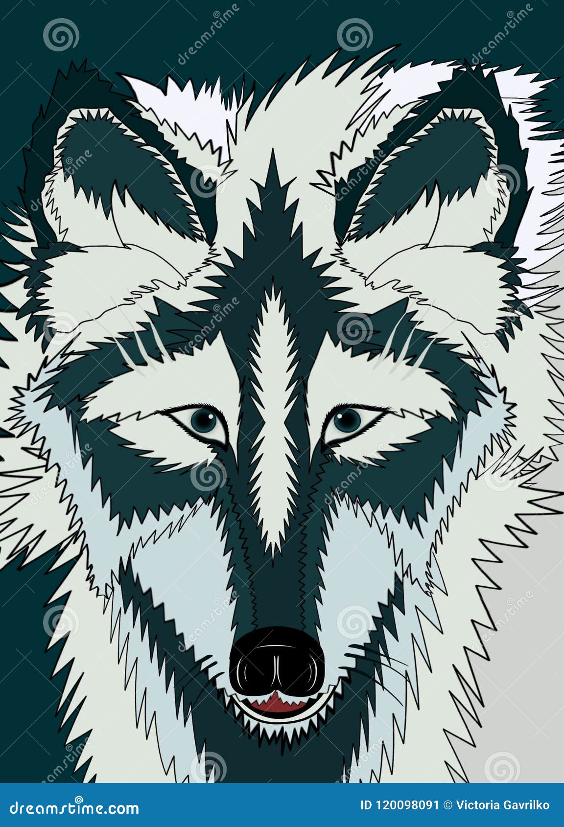 Geometric Wolf Silhouette On Triangle Background. Cartoon Vector ...