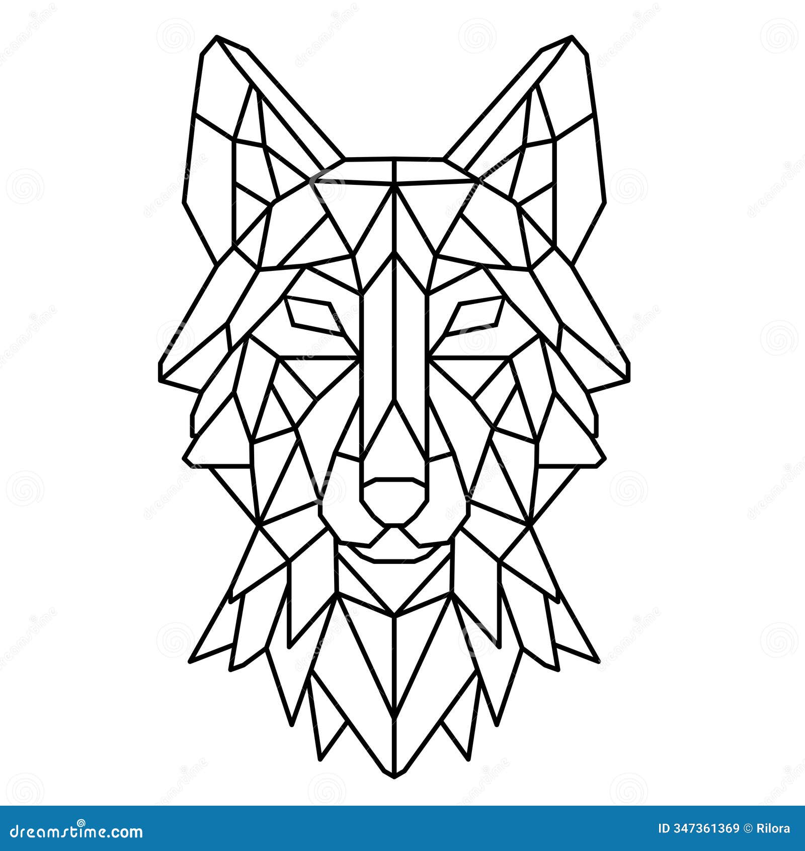 Geometric wolf head. stock illustration. Illustration of abstract ...
