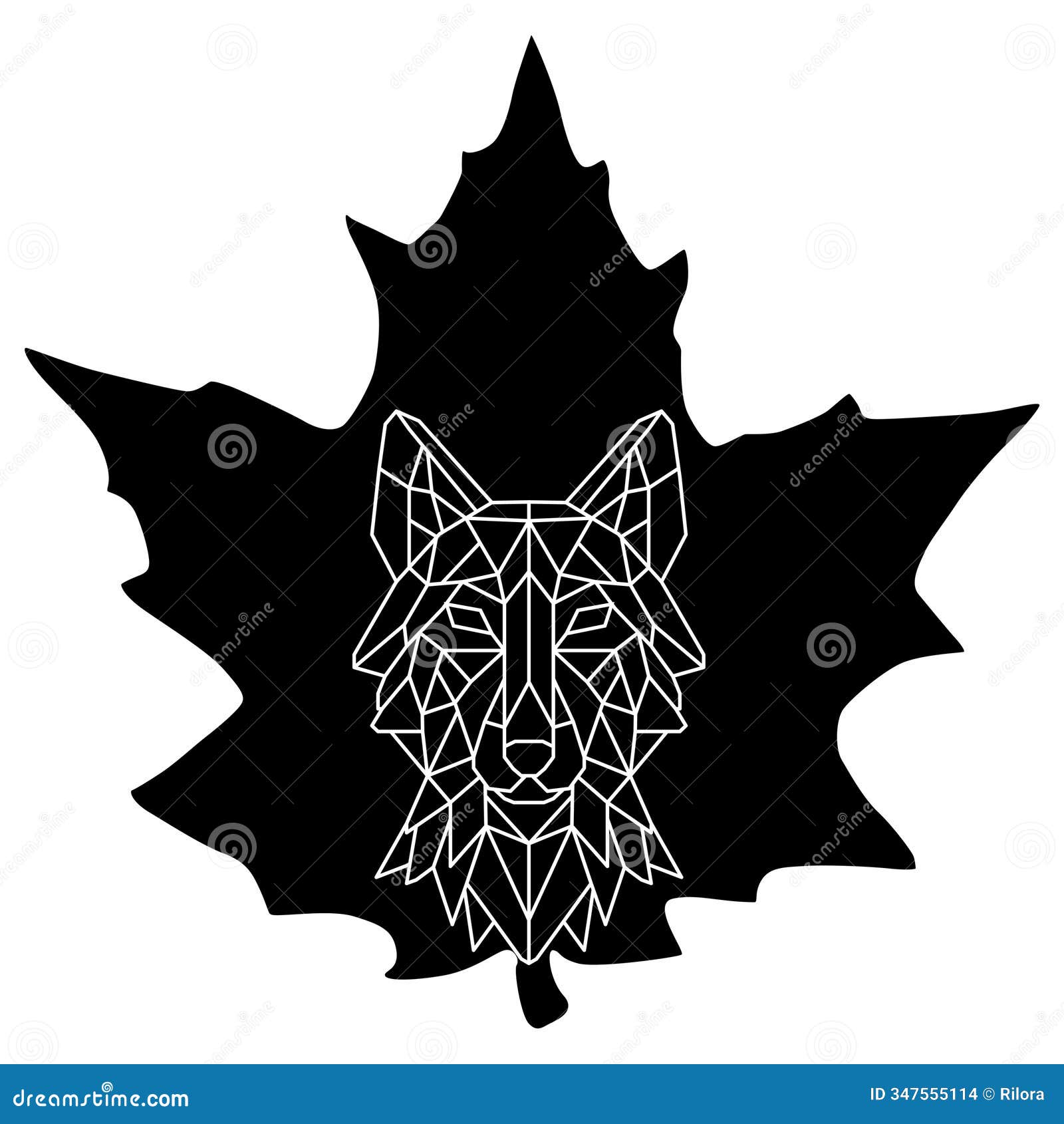 Geometric wolf head. stock illustration. Illustration of triangle ...
